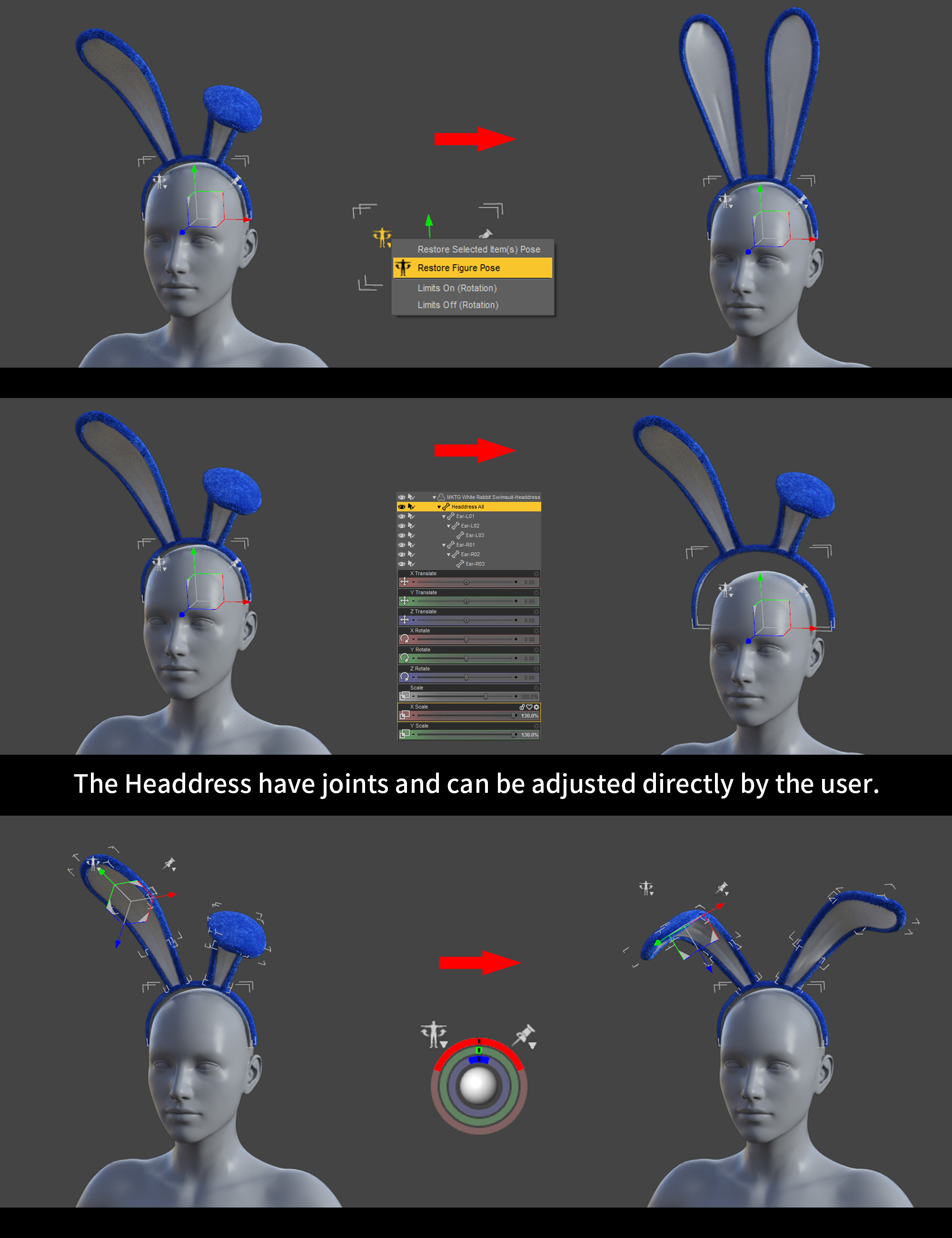 dForce MKTG White Rabbit Swimsuit for Genesis 9, 8.1 and 8 Female | Daz 3D