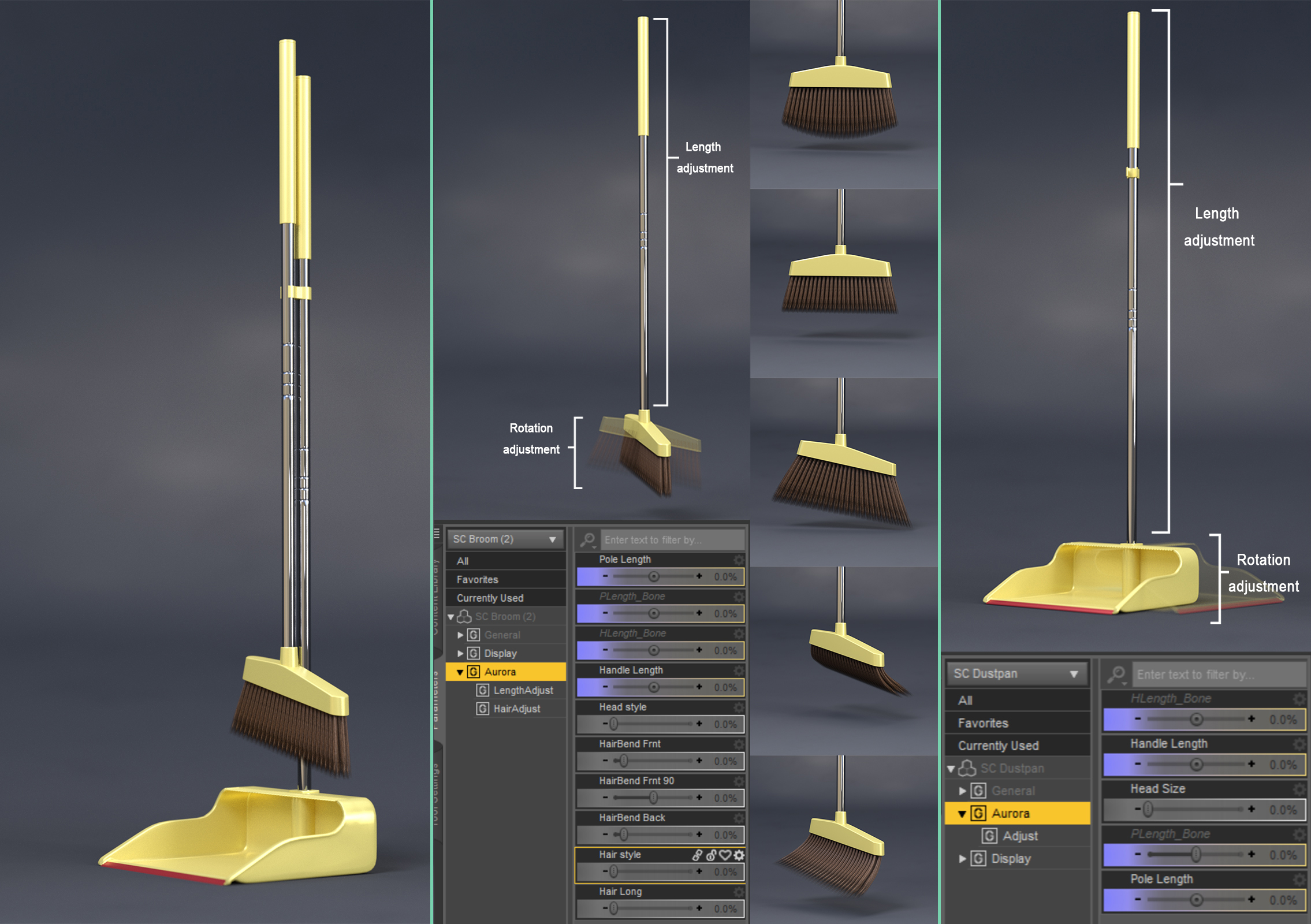 Spring Cleaning Hand Poses and Props Collection For Victoria 9 | Daz 3D