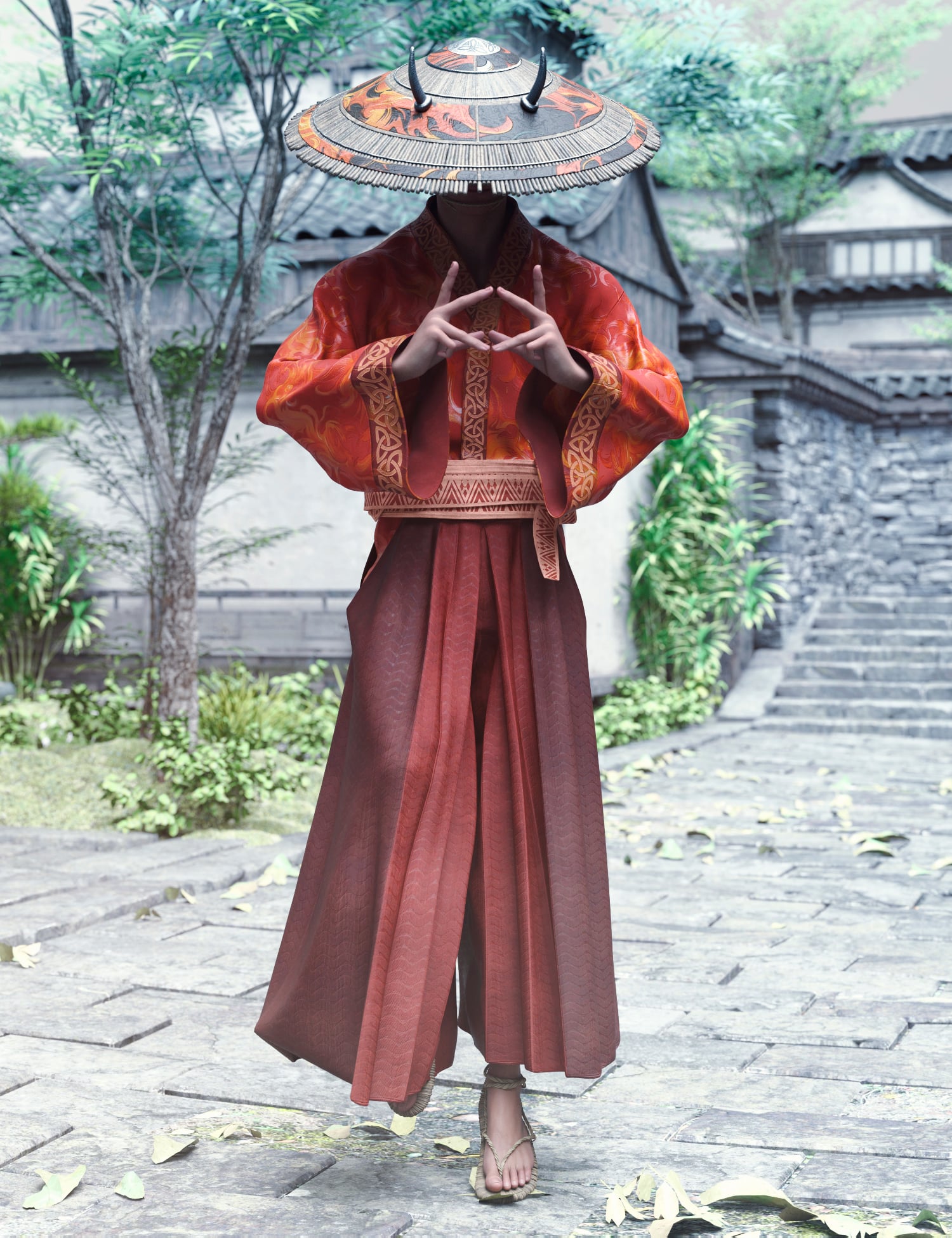 dForce Outfit Ronin Samurai for Genesis 9 | Daz 3D