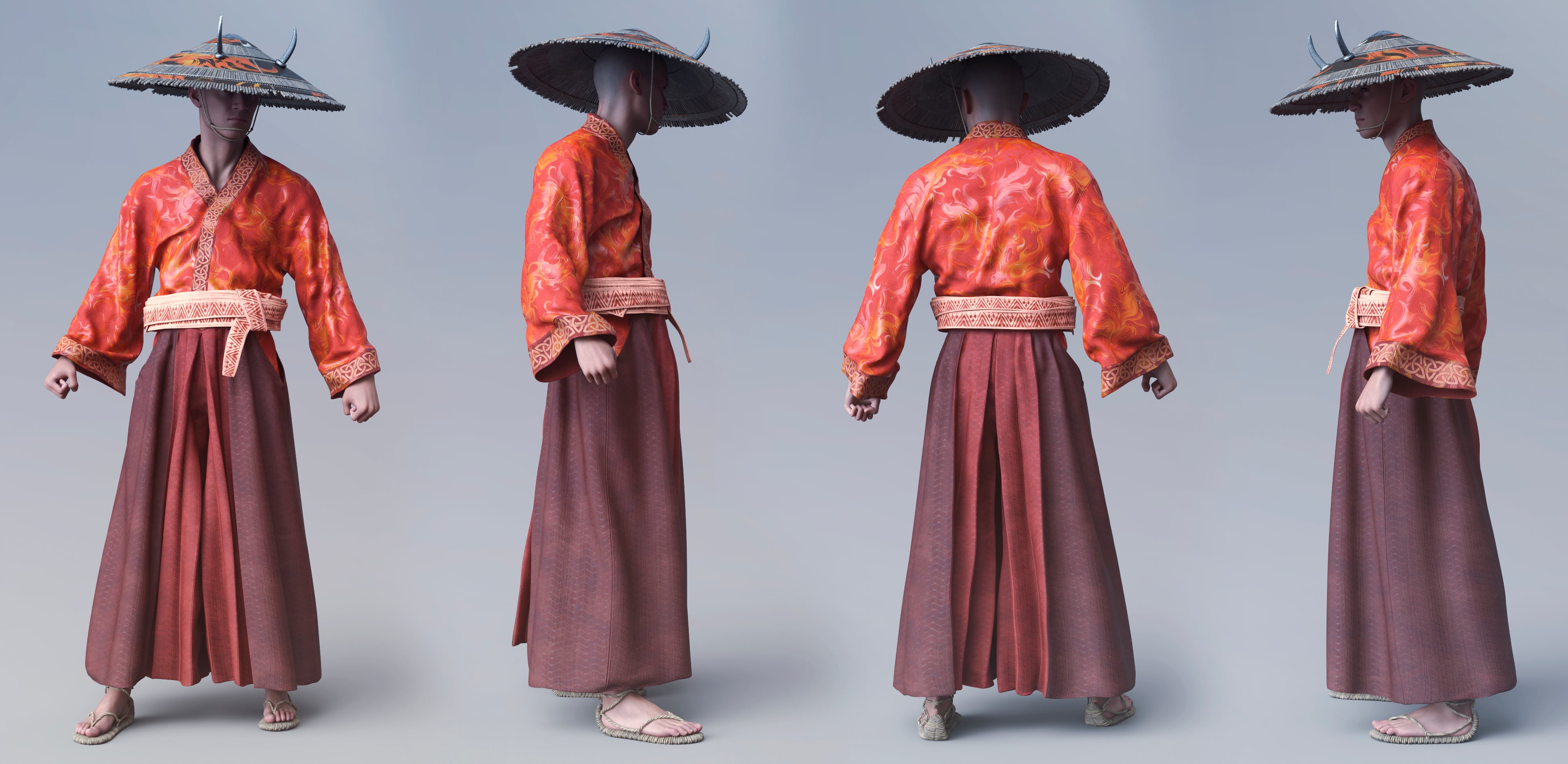 dForce Outfit Ronin Samurai for Genesis 9 | Daz 3D
