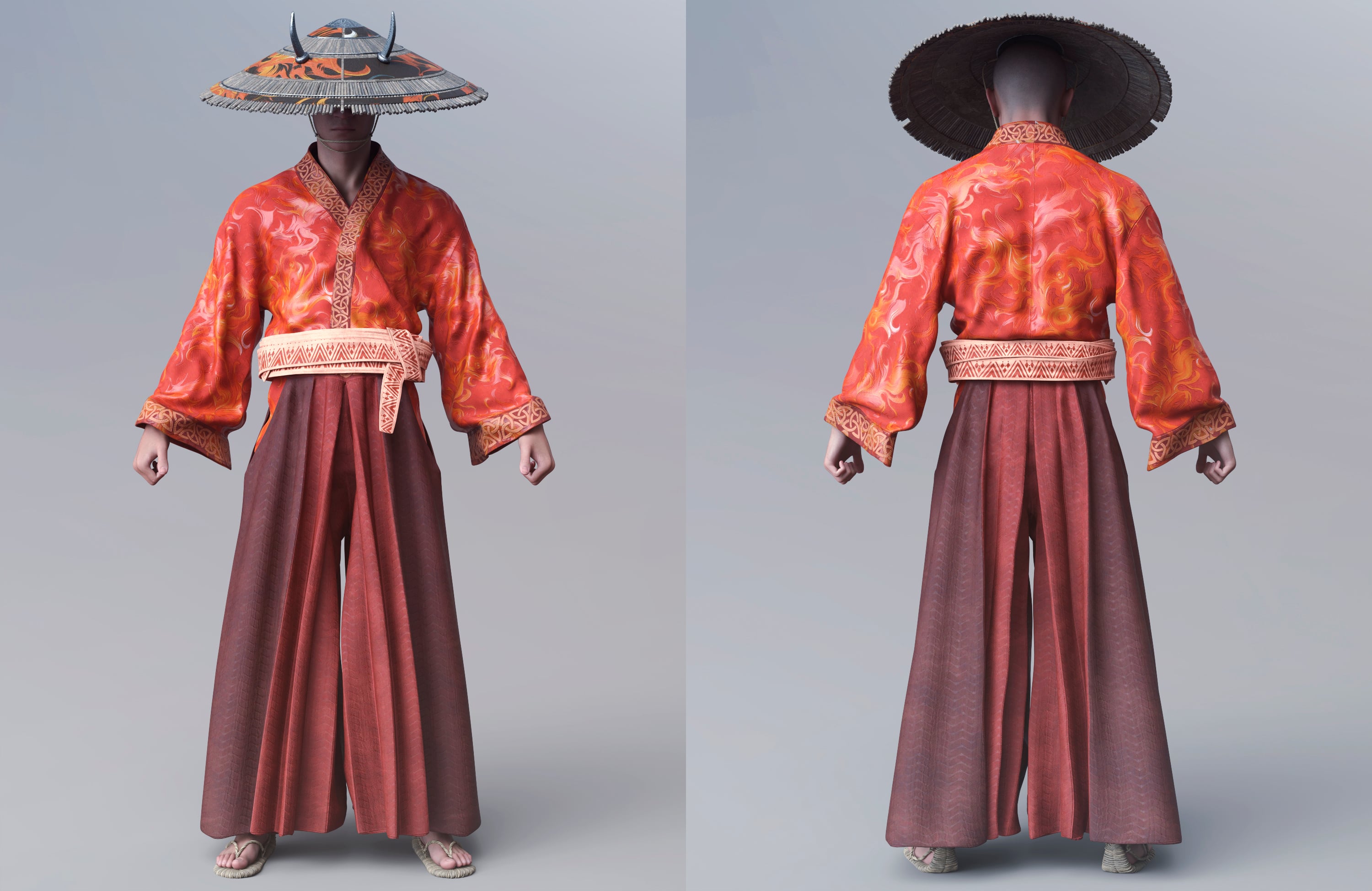 dForce Outfit Ronin Samurai for Genesis 9 | Daz 3D
