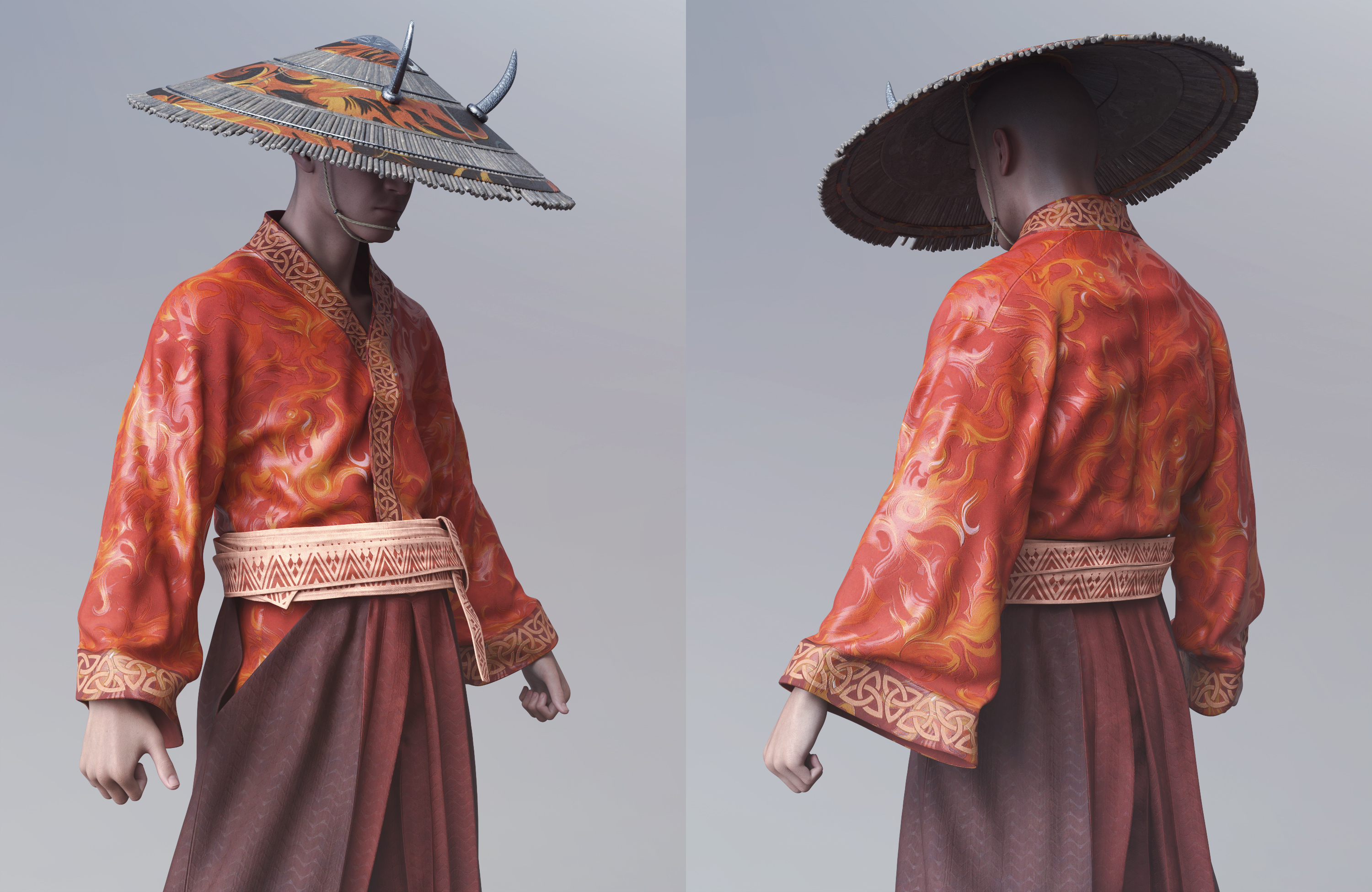 dForce Outfit Ronin Samurai for Genesis 9 | Daz 3D