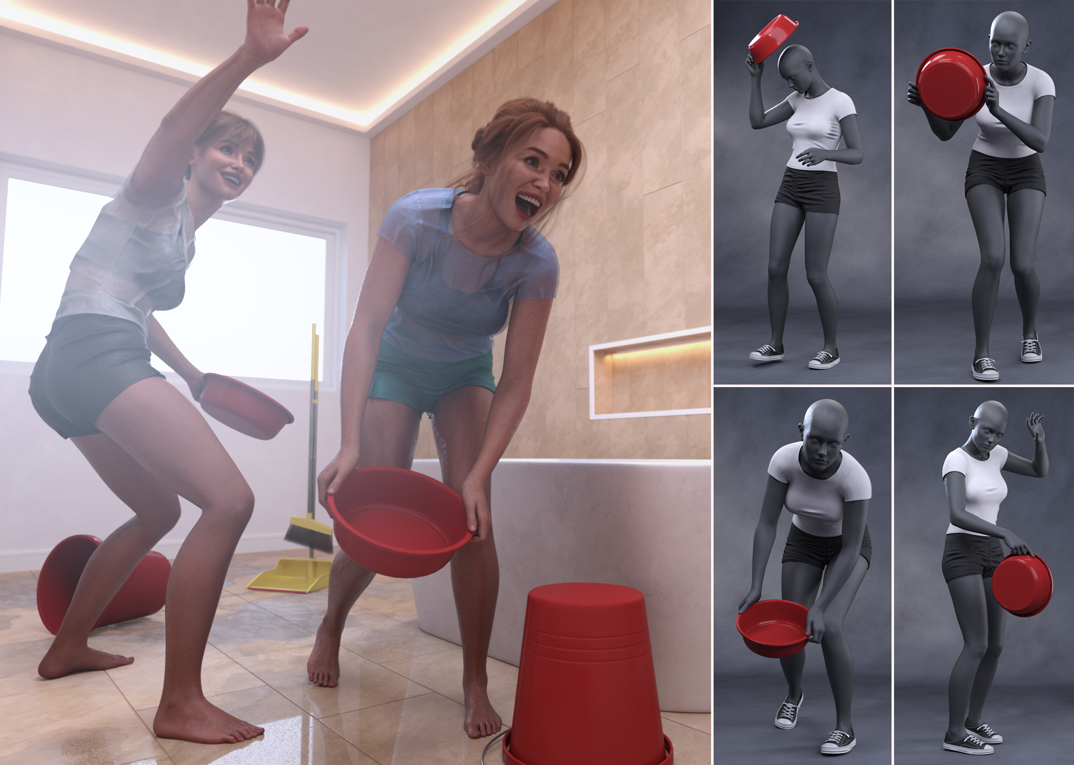 Water Fun Poses for Victoria 9 | Daz 3D