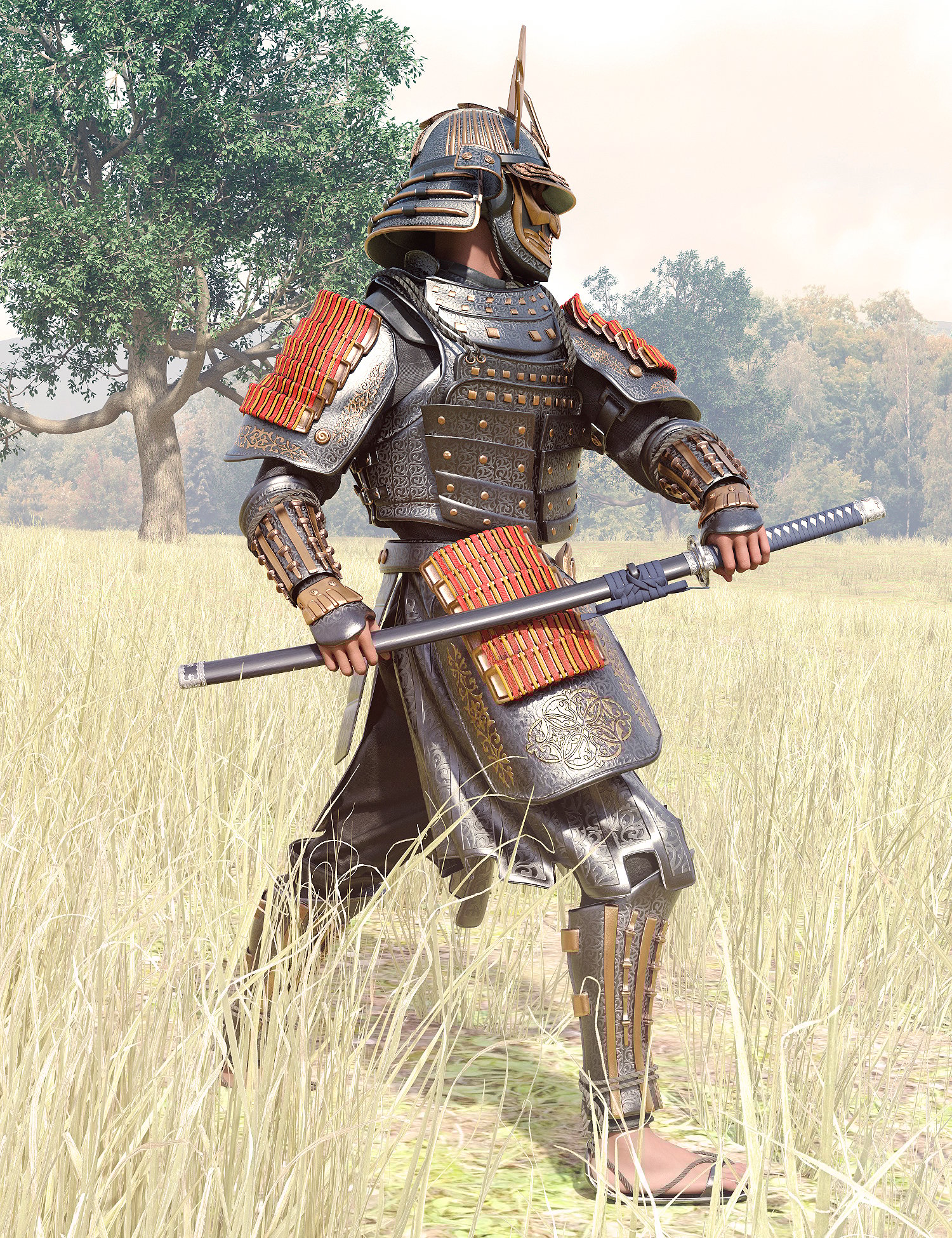 dForce Imperial Tech-Samurai Armor for Genesis 9 | Daz 3D