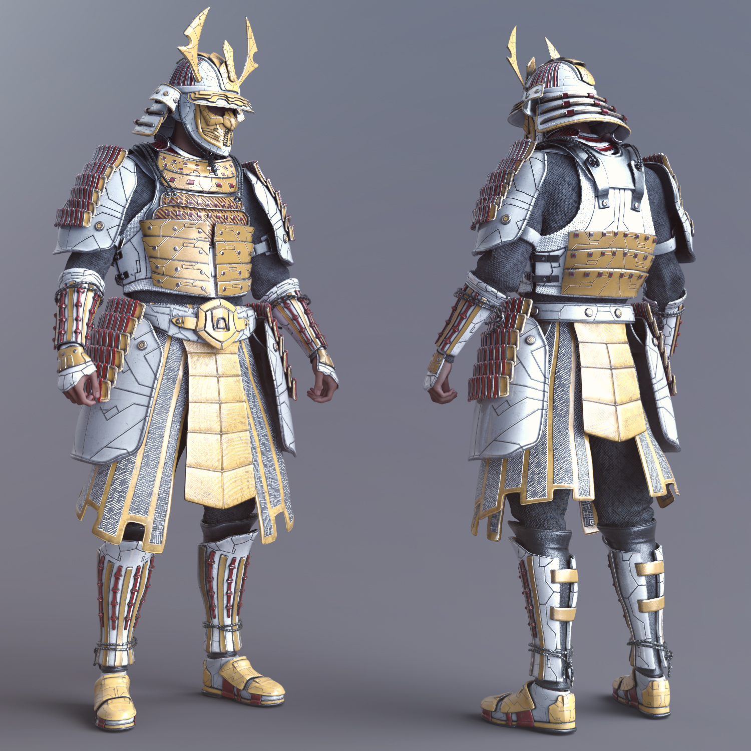 dForce Imperial Tech-Samurai Armor for Genesis 9 Add-On | Daz 3D