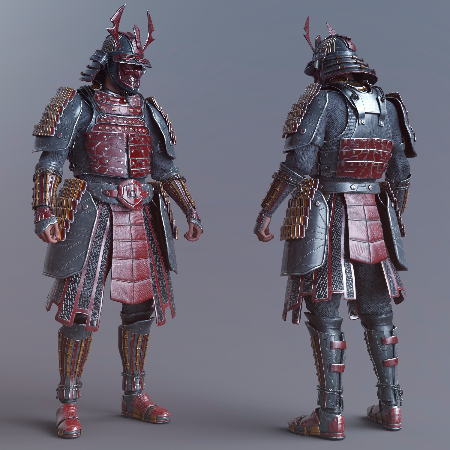 dForce Imperial Tech-Samurai Armor for Genesis 9 Add-On | Daz 3D
