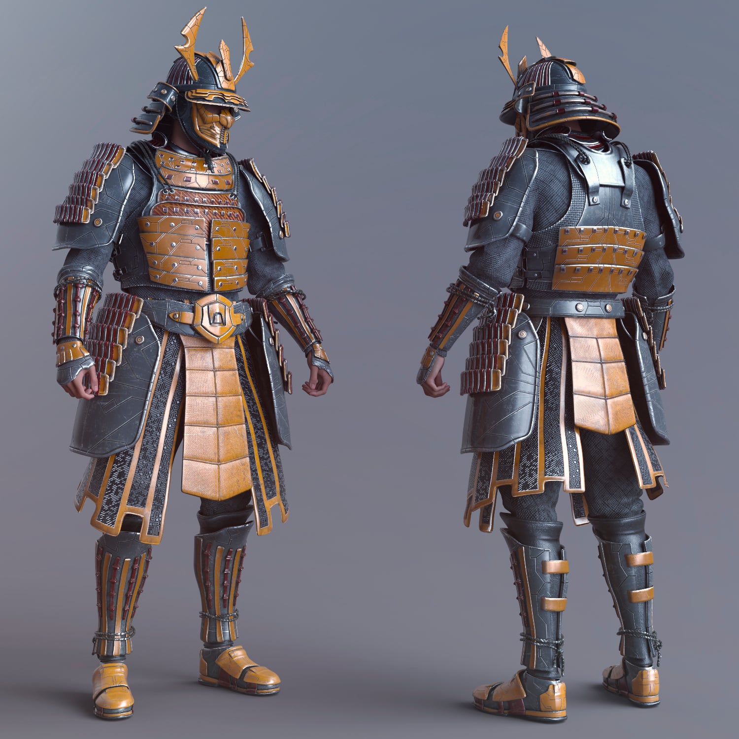 dForce Imperial Tech-Samurai Armor for Genesis 9 Add-On | Daz 3D
