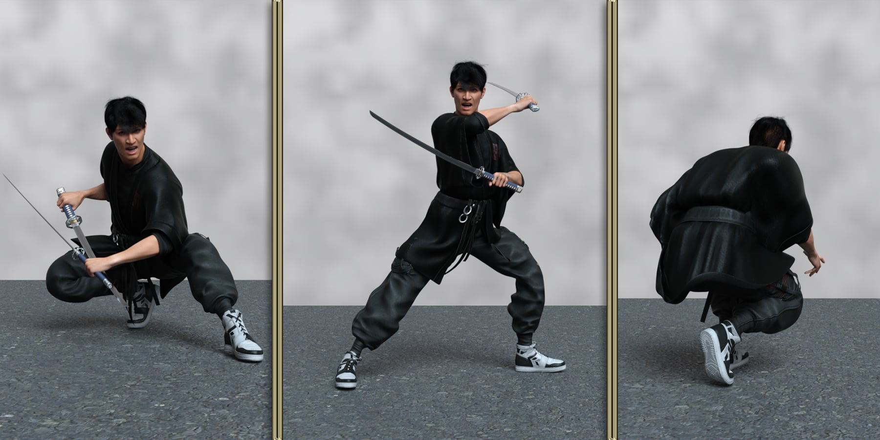 Urban Samurai Poses for Toshi 9 | Daz 3D