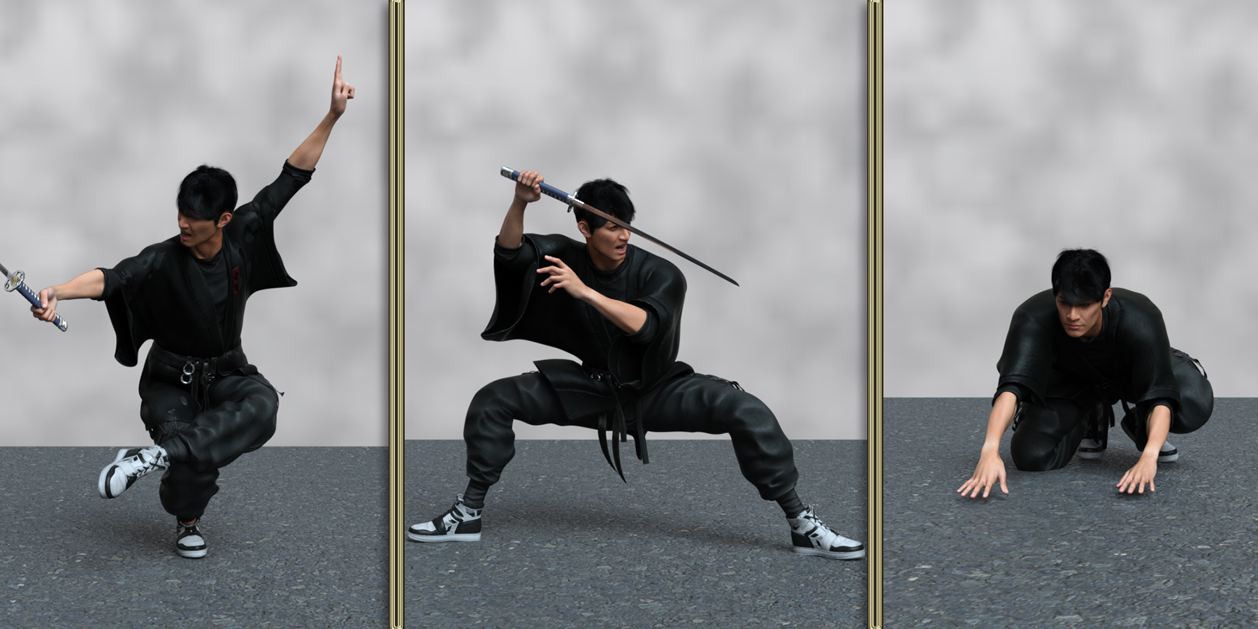 Urban Samurai Poses for Toshi 9 | Daz 3D