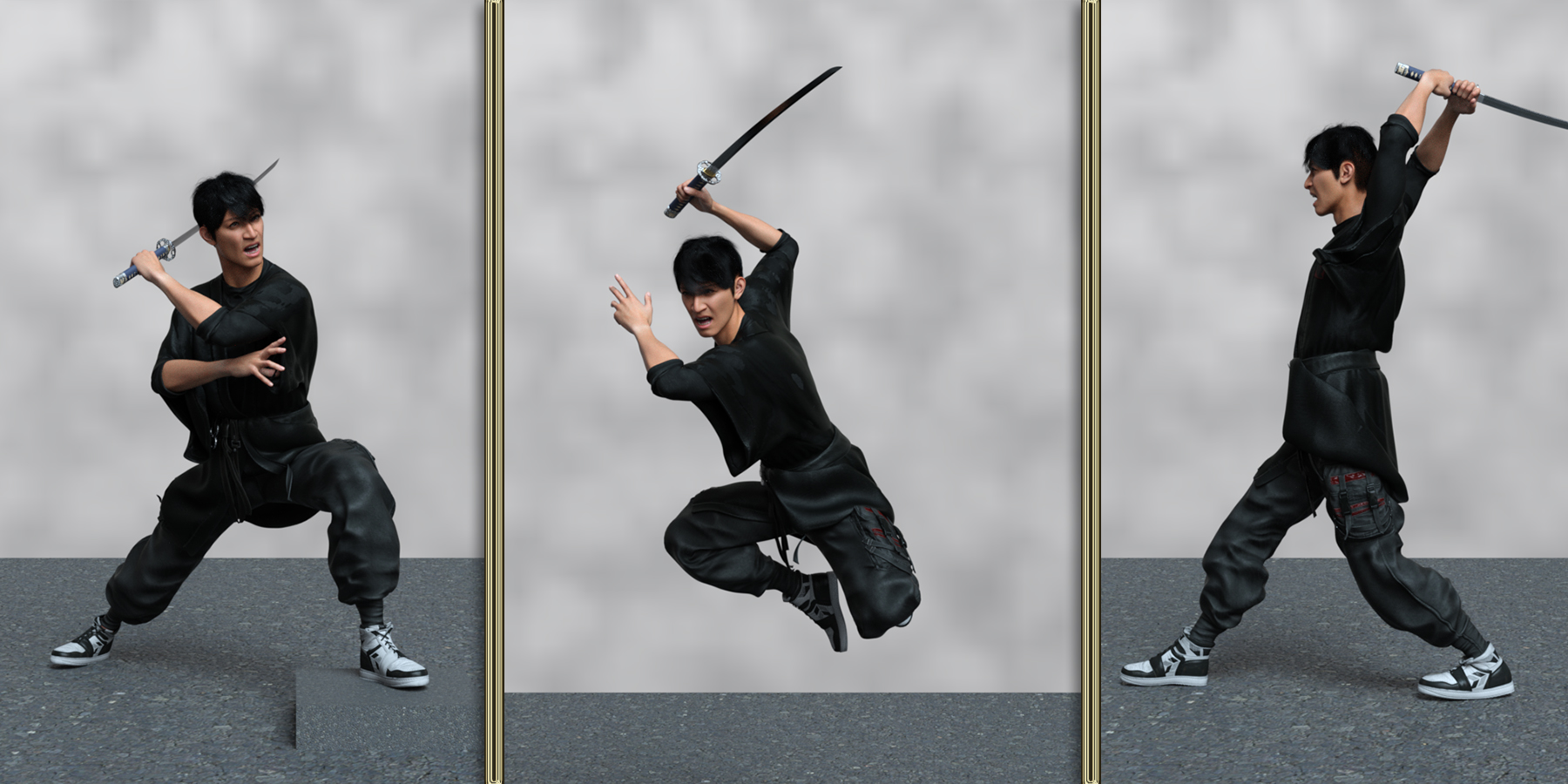 Urban Samurai Poses for Toshi 9 | Daz 3D