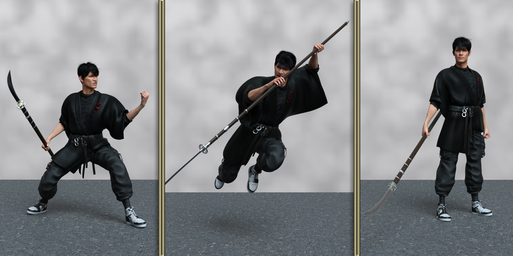 Urban Samurai Poses for Toshi 9 | Daz 3D