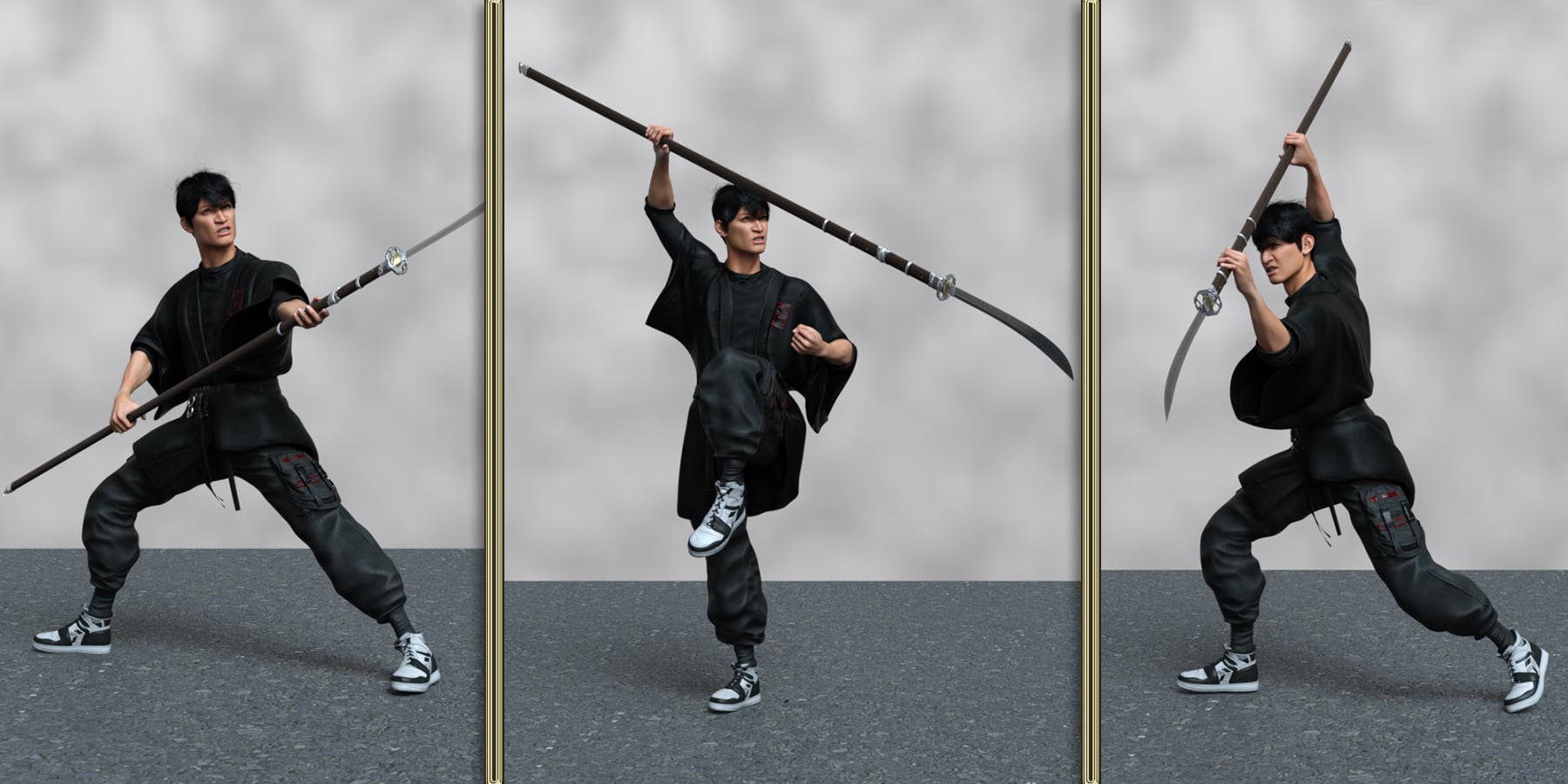 Urban Samurai Poses for Toshi 9 | Daz 3D