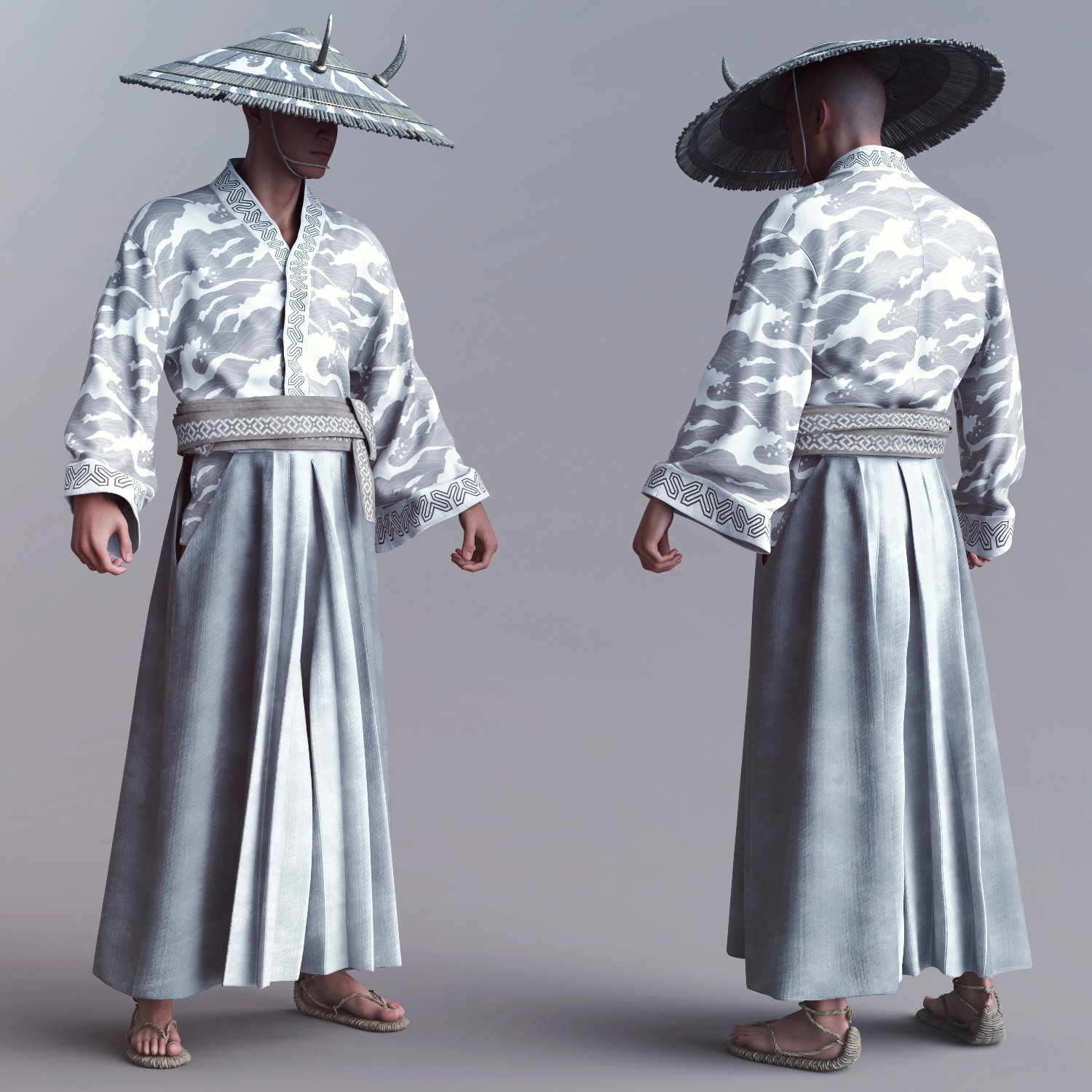 dForce Outfit Ronin Samurai for Genesis 9 Texture Add-On | Daz 3D