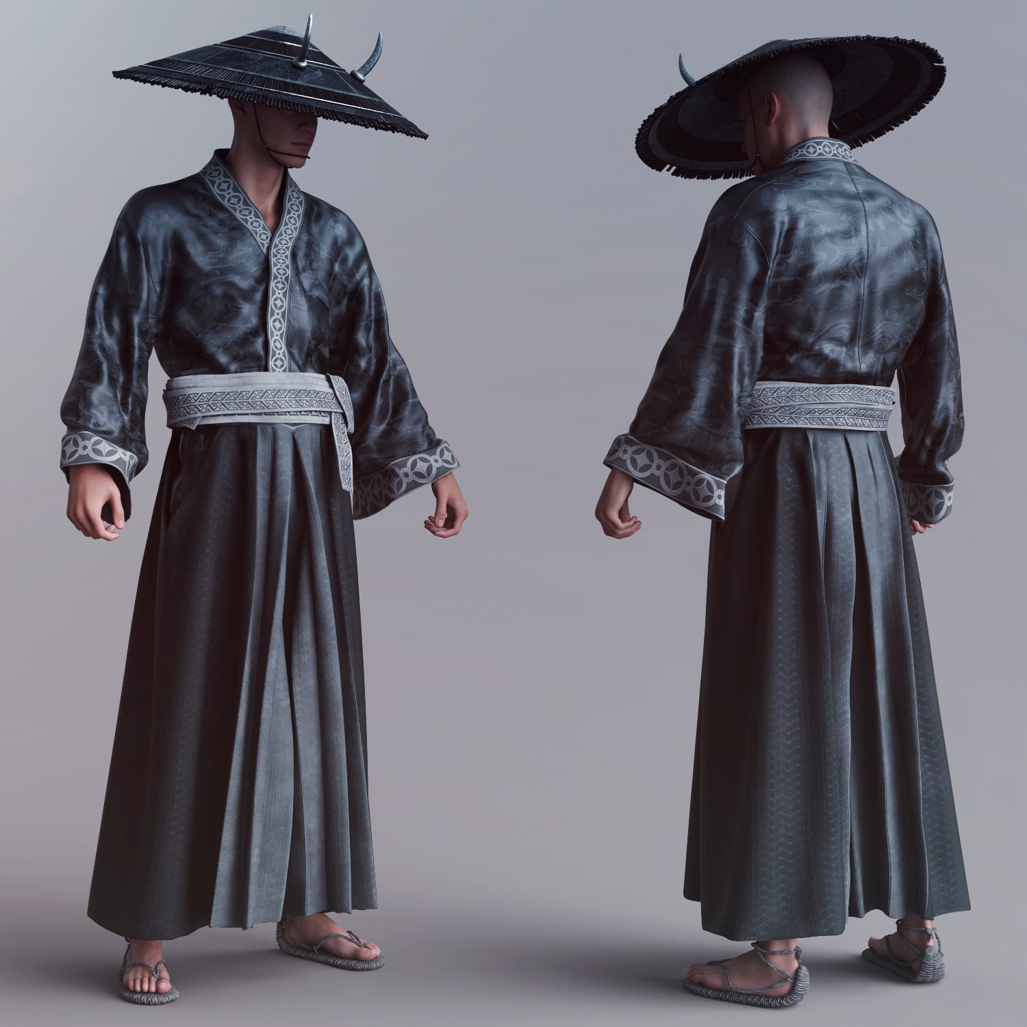 dForce Outfit Ronin Samurai for Genesis 9 Texture Add-On | Daz 3D