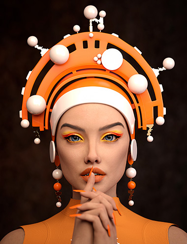Futuristic Headdress Volume 2 for Genesis 9 | Daz 3D