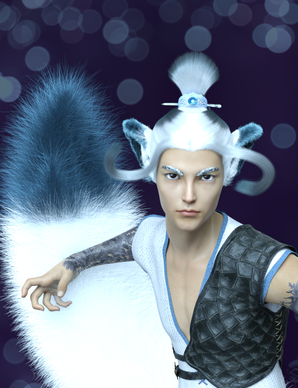 Immortal Heroes Zisheng Hair and Huli Jing Colors Bundle | Daz 3D