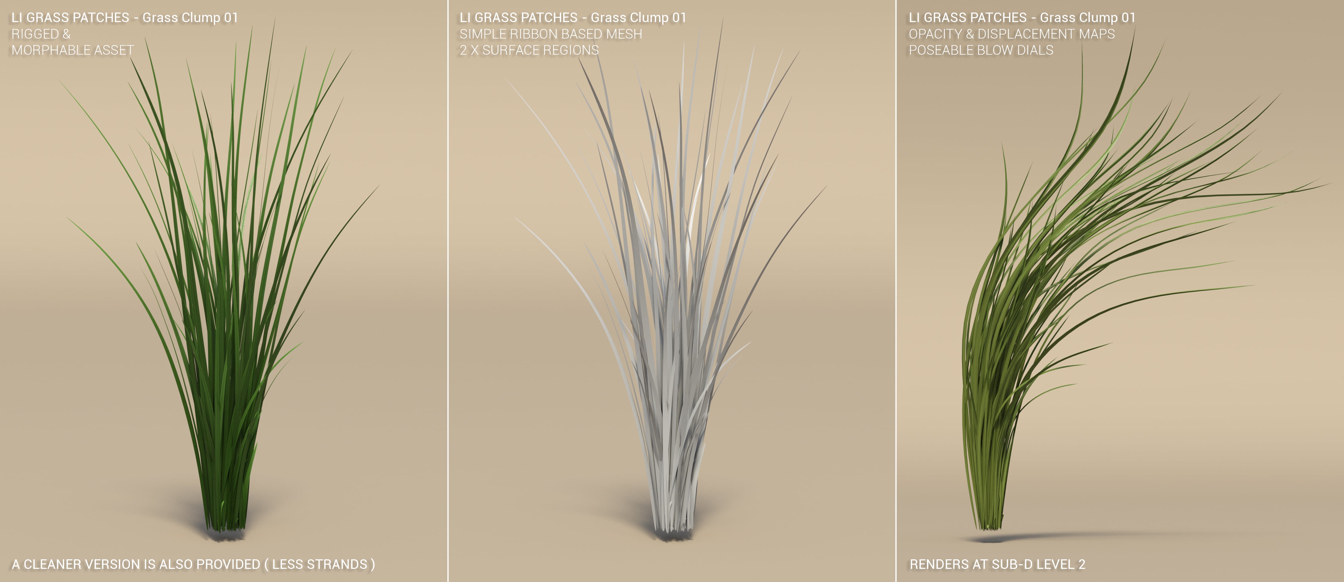 LI Elemental Dynamics - Grass Patches | Daz 3D