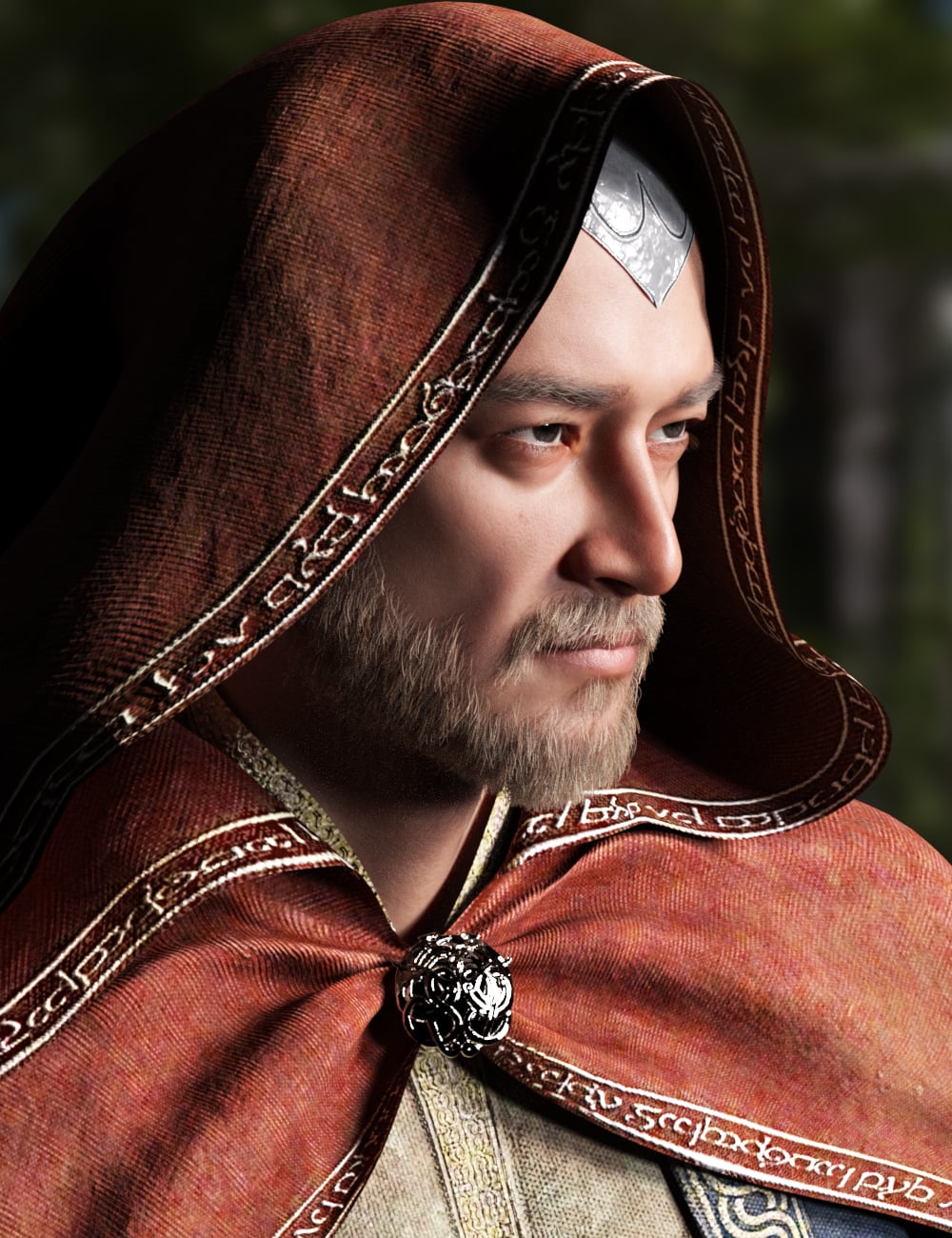 Toshi Hair And Beard for Genesis 9 | Daz 3D