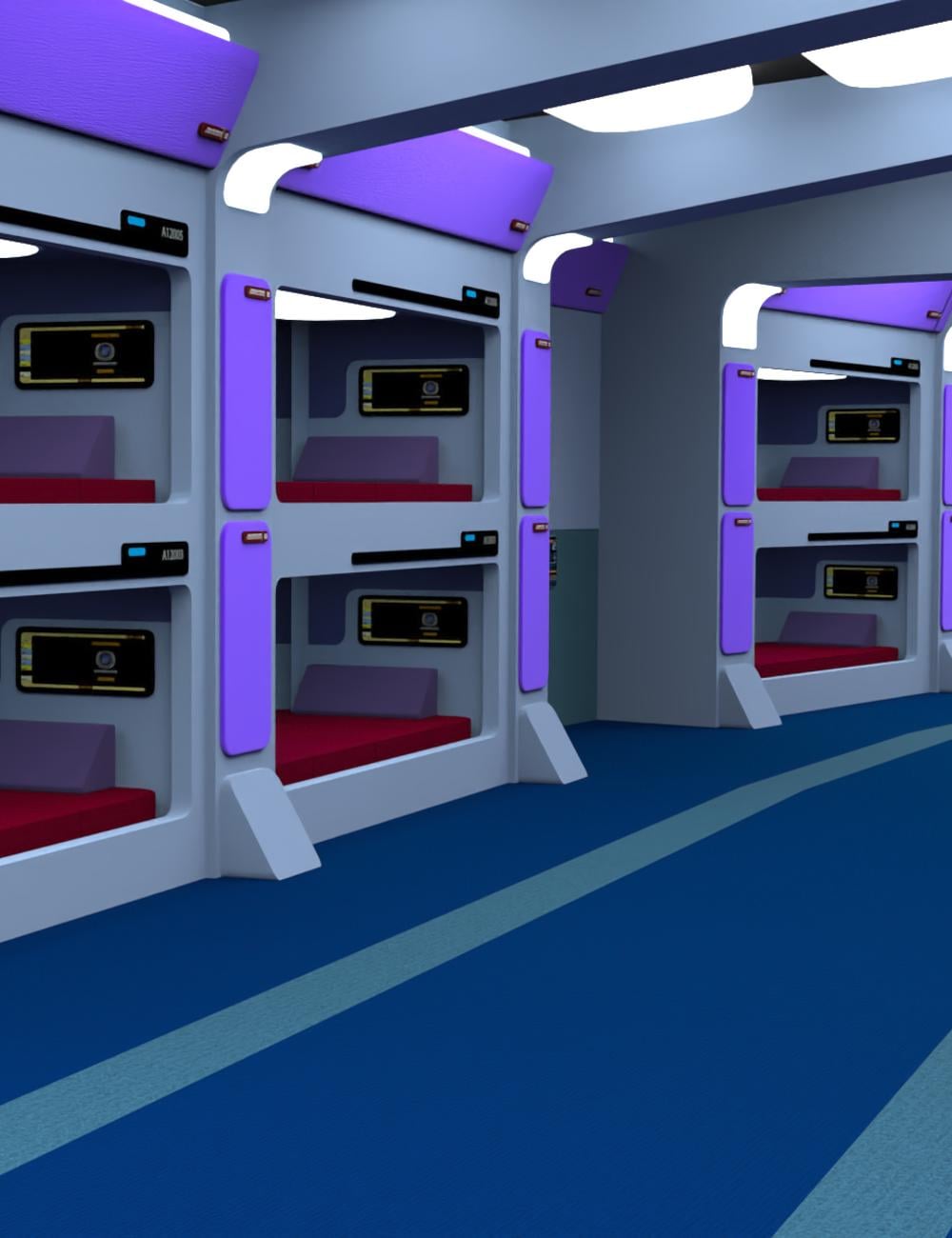 Futuristic Crew Bunks for Poser | Daz 3D