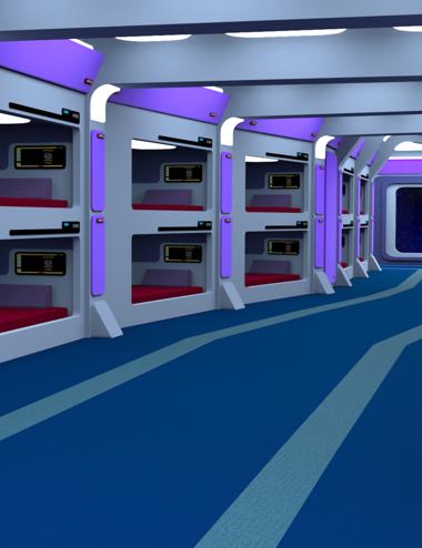 Futuristic Crew Bunks for Poser | Daz 3D