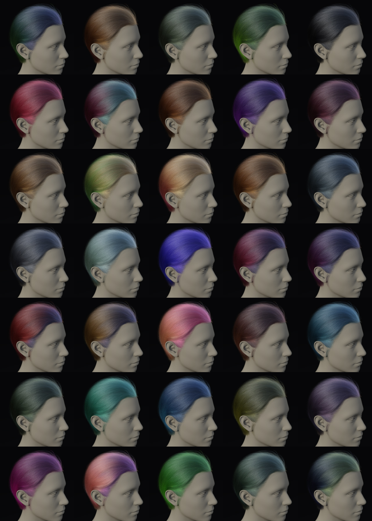 dForce Strand-Based Short and Long Slicked Back Hair Color Expansion ...