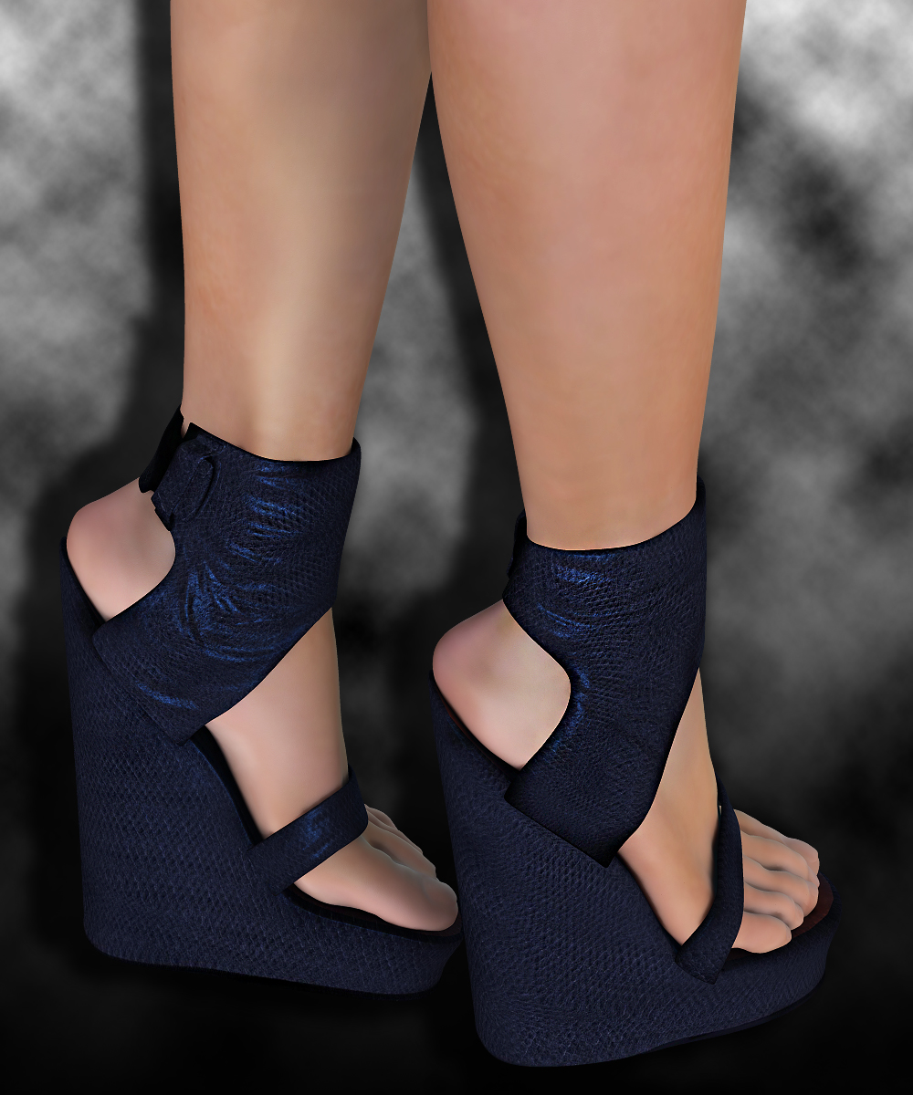 S1M Scarlet: Footwear - Ankle Cuff Platform Wedge | Daz 3D