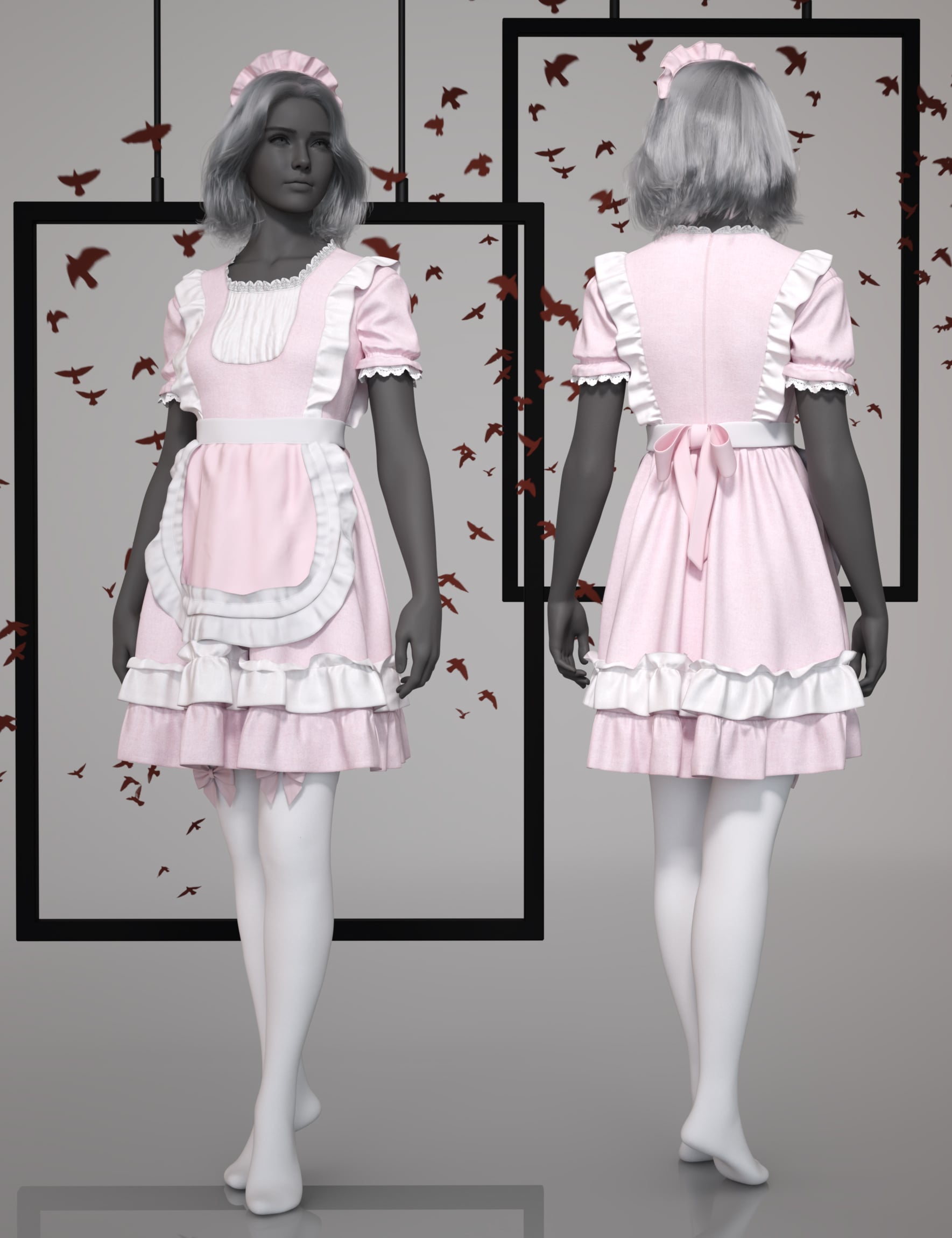 AH dForce Cute Maid Outfit For Genesis 9 | Daz 3D