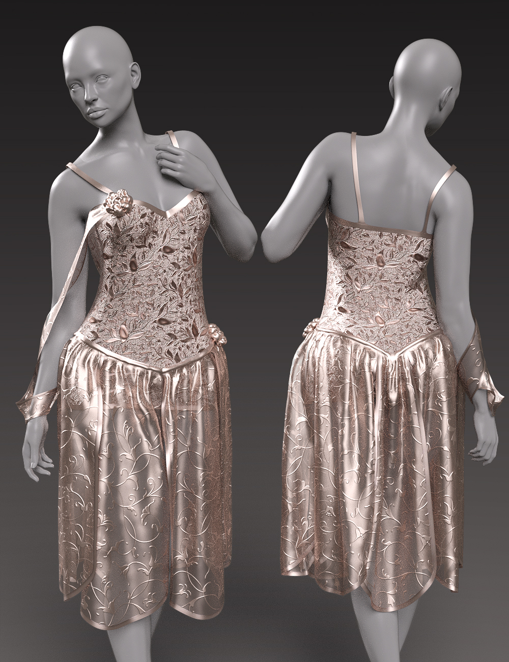 VERSUS - dForce Xanah Dress for Genesis 9 Add-On | Daz 3D