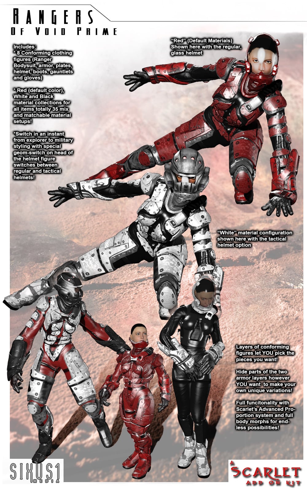 S1M Scarlet: Void Prime Ranger | Daz 3D