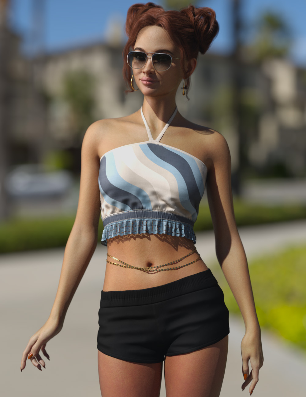 dForce Mini Peplum Top Genesis 9 | Daz 3D