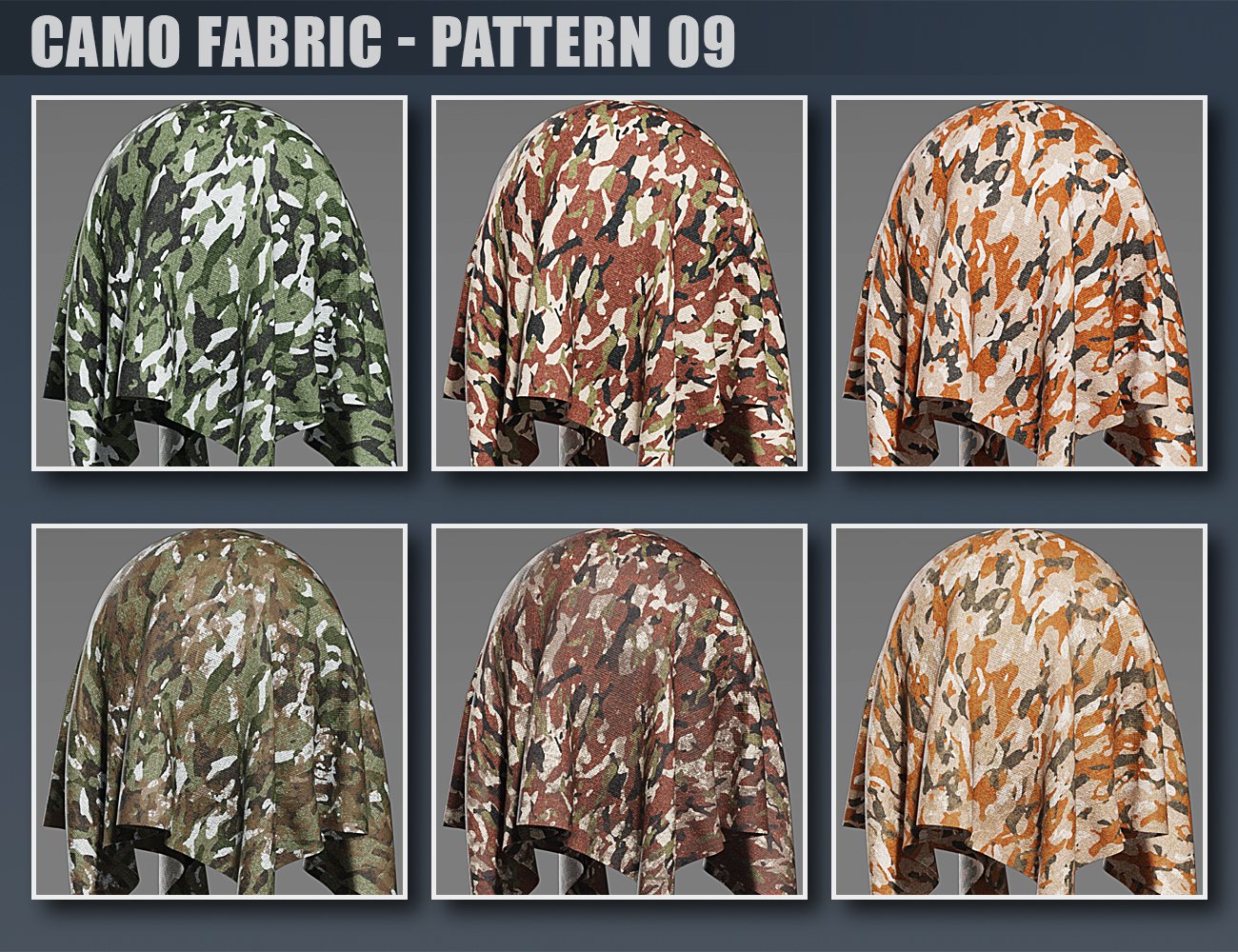 DD PBR Camo Fabric Shaders for Iray Vol 2 | Daz 3D