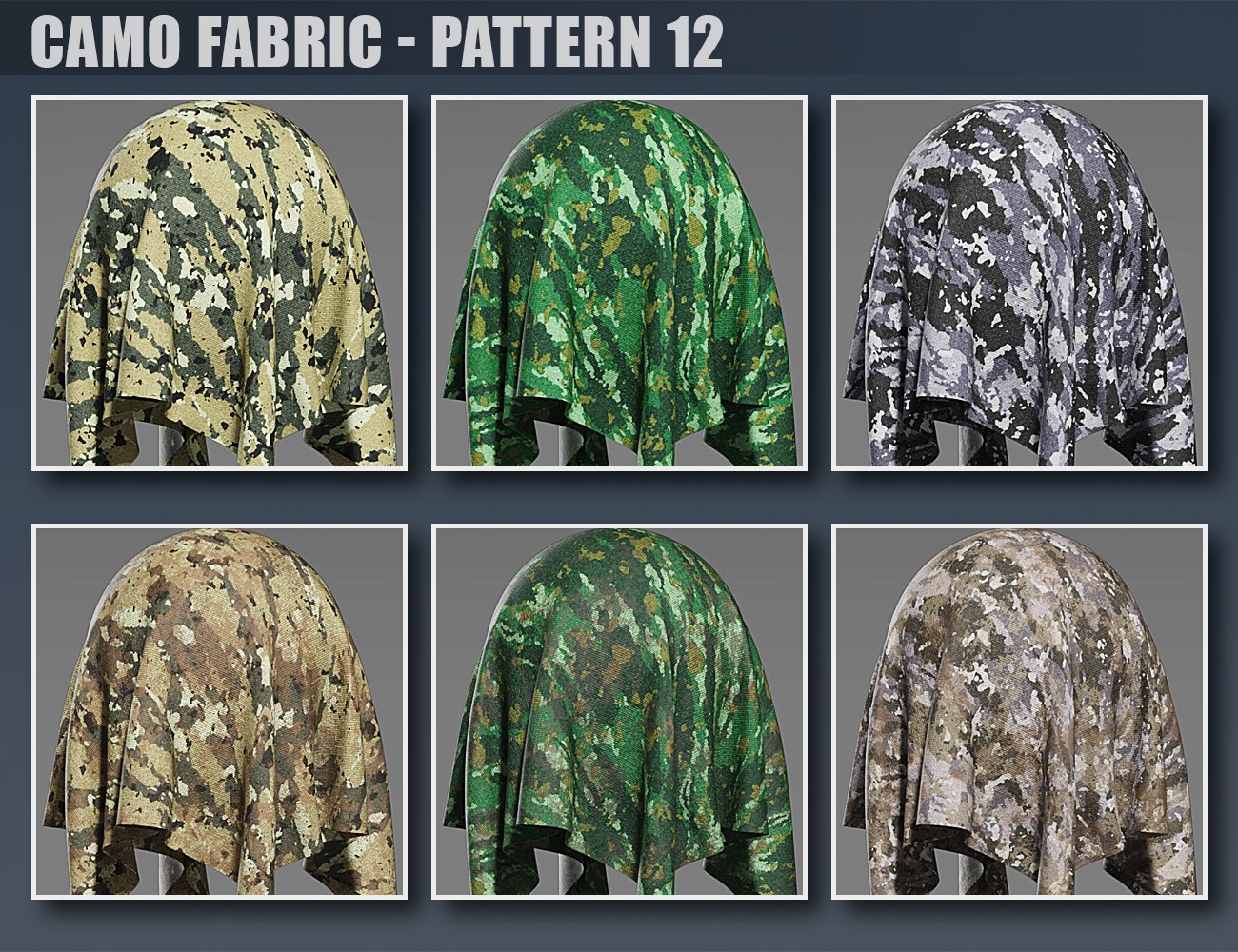DD PBR Camo Fabric Shaders for Iray Vol 2 | Daz 3D