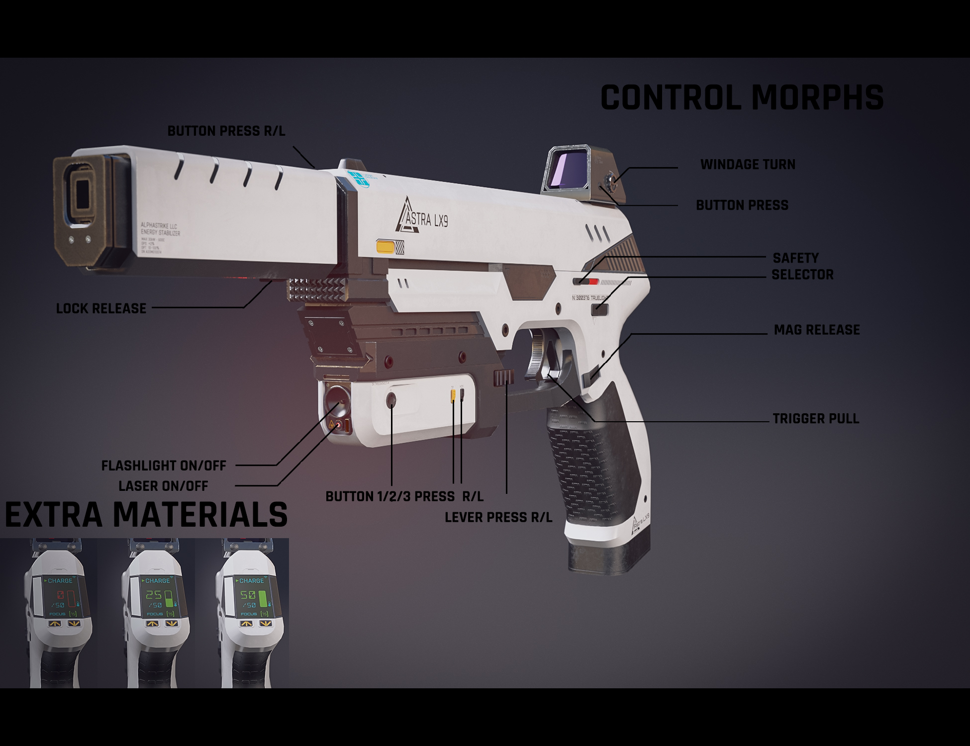 Energy Handgun And Accessories | Daz 3D