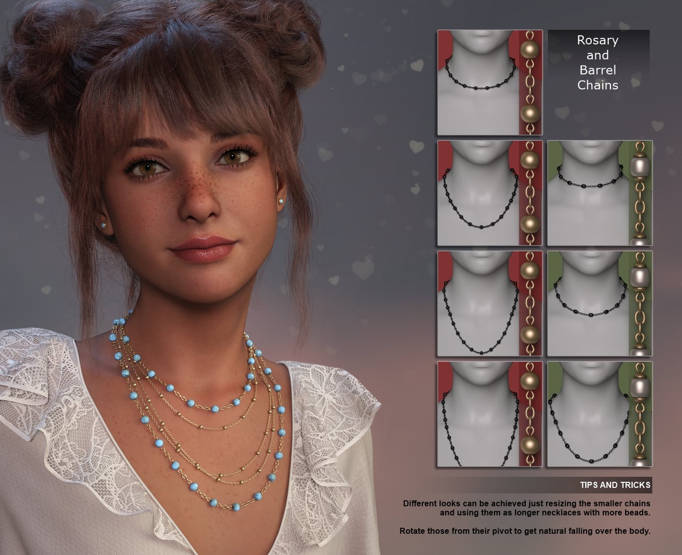 FK dForce Luxe Chains Two for Genesis 8, 8.1 and 9 | Daz 3D