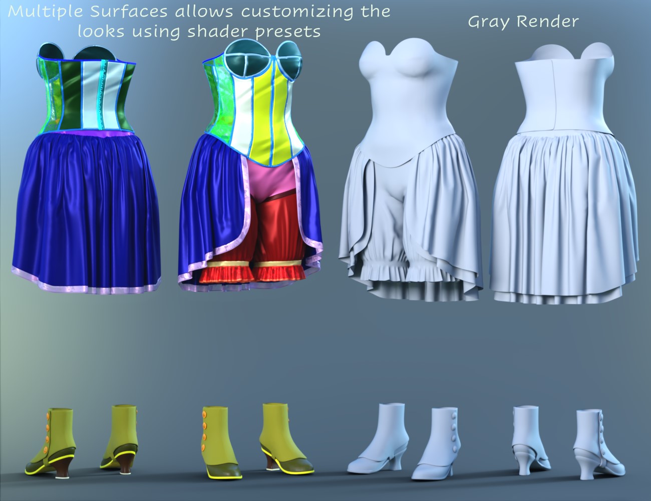 dForce Sideshow Burlesque Outfit for Genesis 9 | Daz 3D