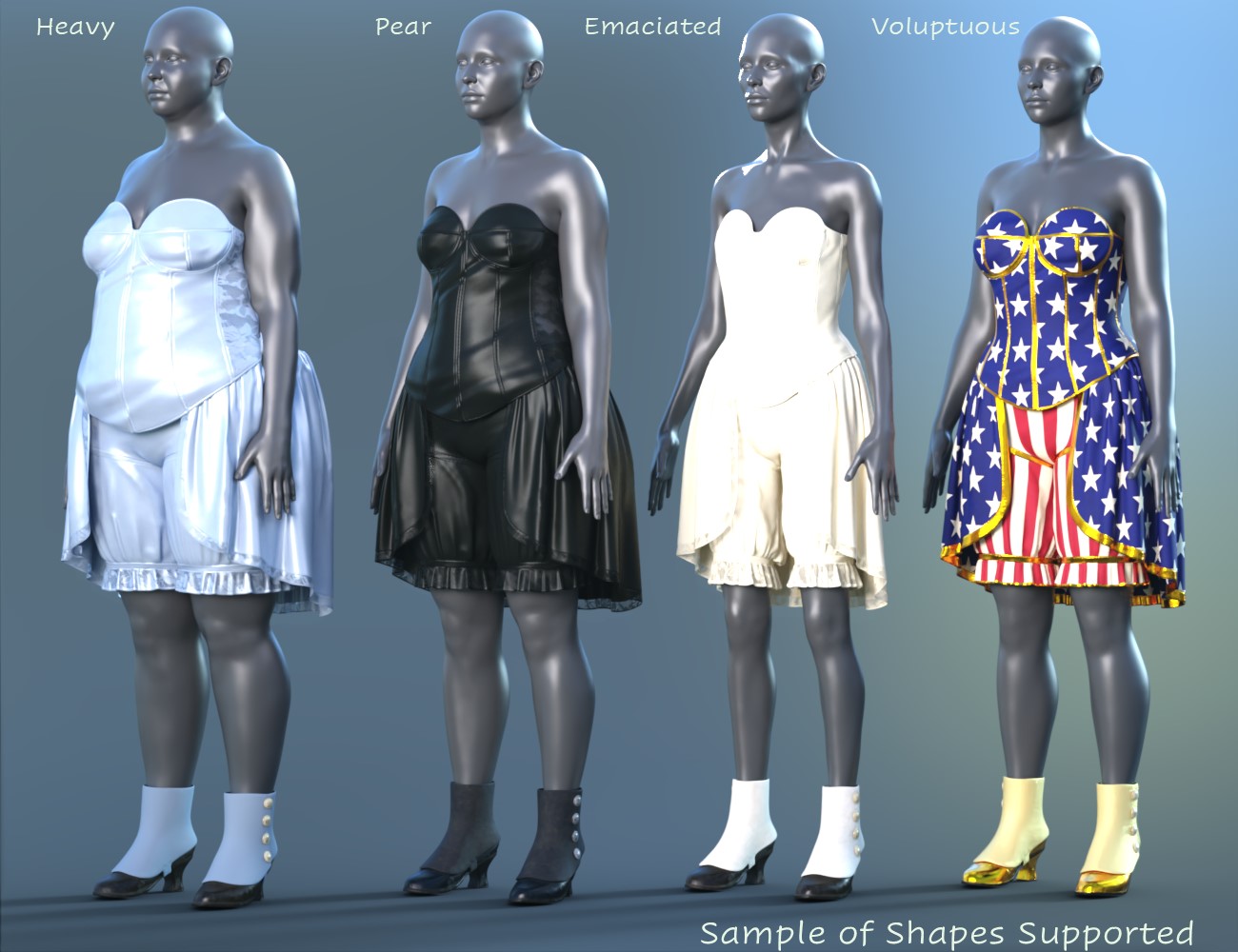 dForce Sideshow Burlesque Outfit for Genesis 9 | Daz 3D