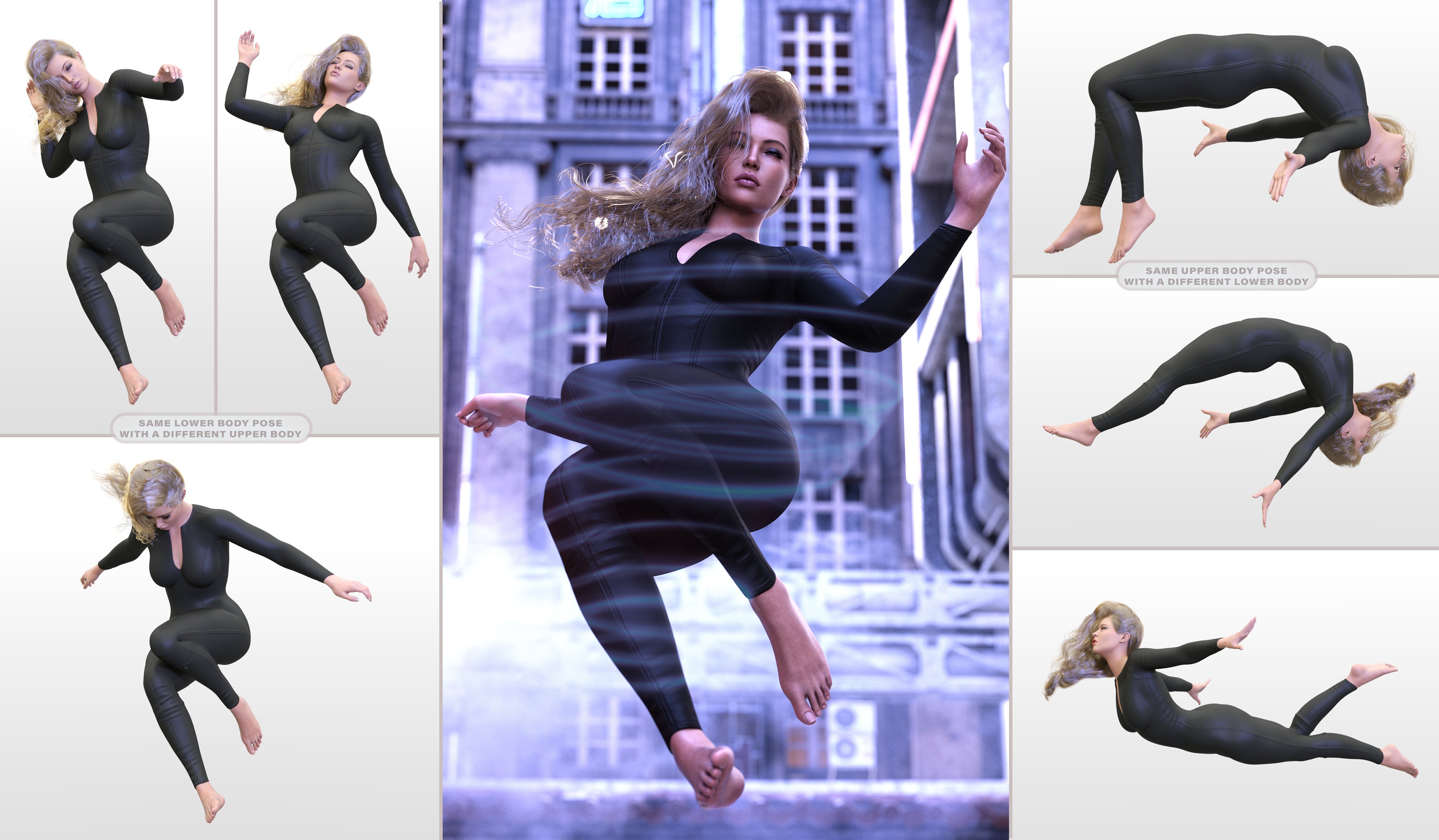 Z In Zero Gravity Pose Mega Set for Genesis 9 and 8 Female | Daz 3D