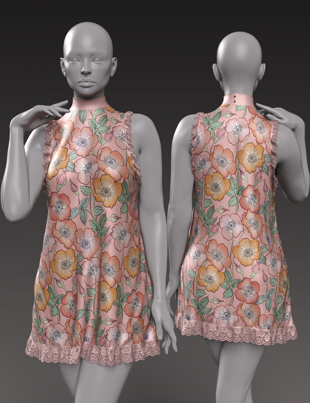 VERSUS - A97 dForce Emma Dress for Genesis 8 and 9 Females Add-On | Daz 3D