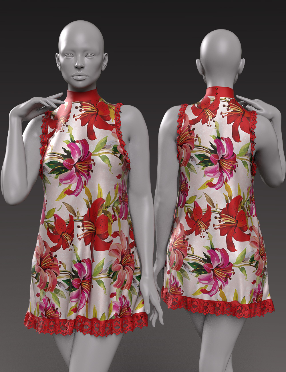 VERSUS - A97 dForce Emma Dress for Genesis 8 and 9 Females Add-On | Daz 3D