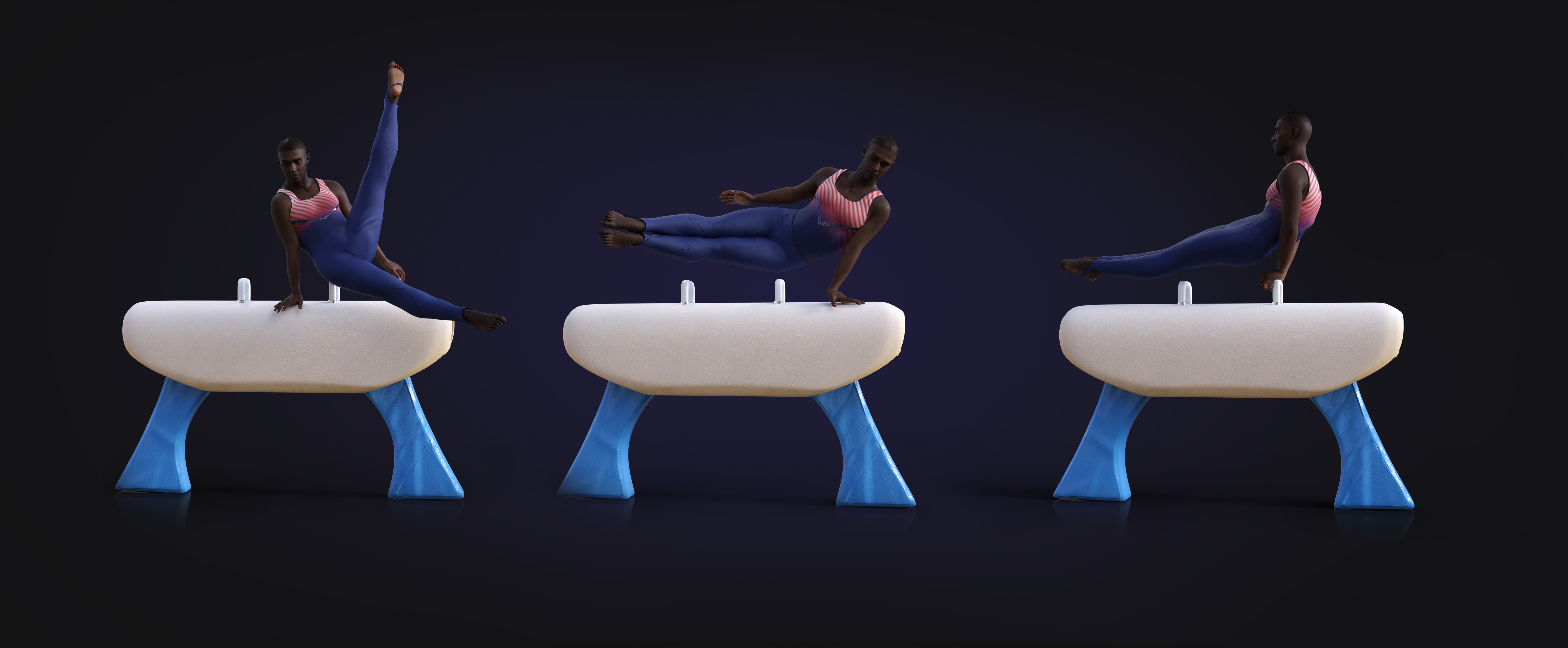 LA Gymnastics Poses and Props for Genesis 9 and 8 | Daz 3D