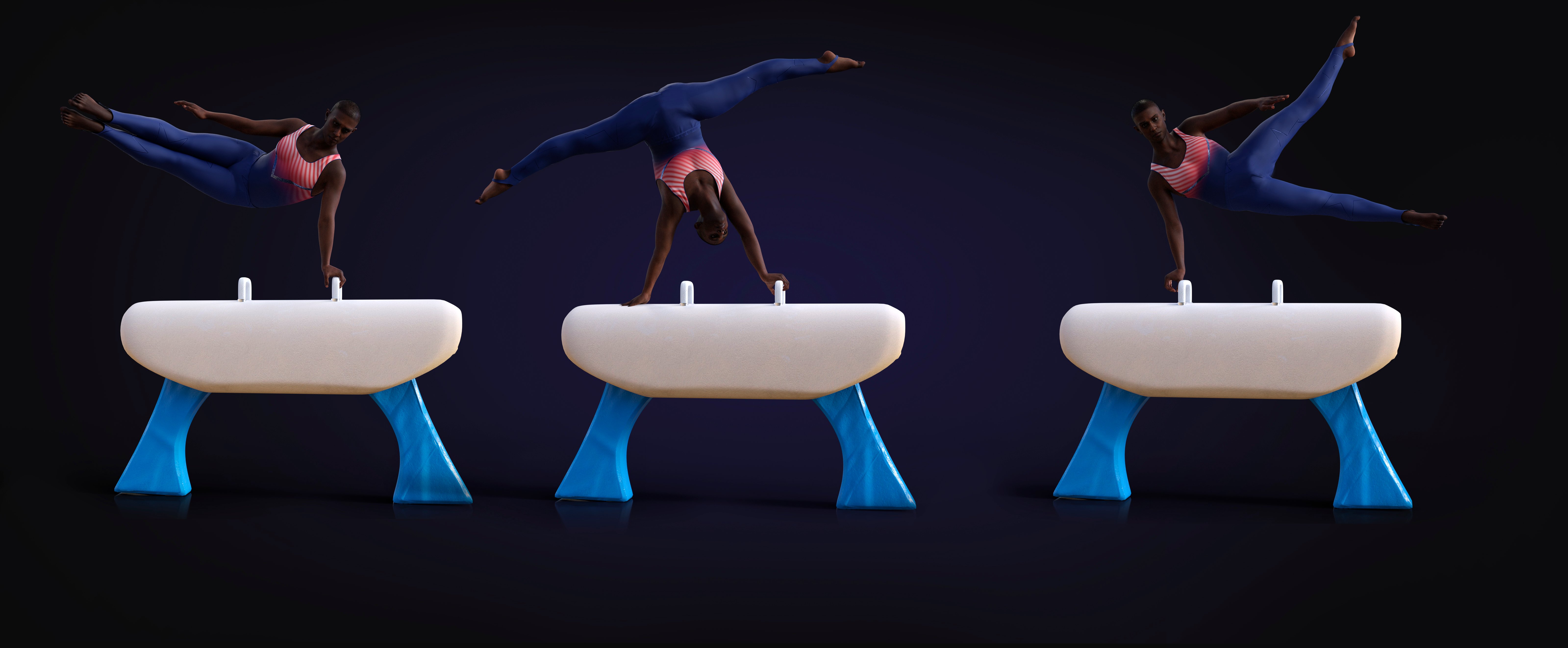 LA Gymnastics Poses and Props for Genesis 9 and 8 | Daz 3D