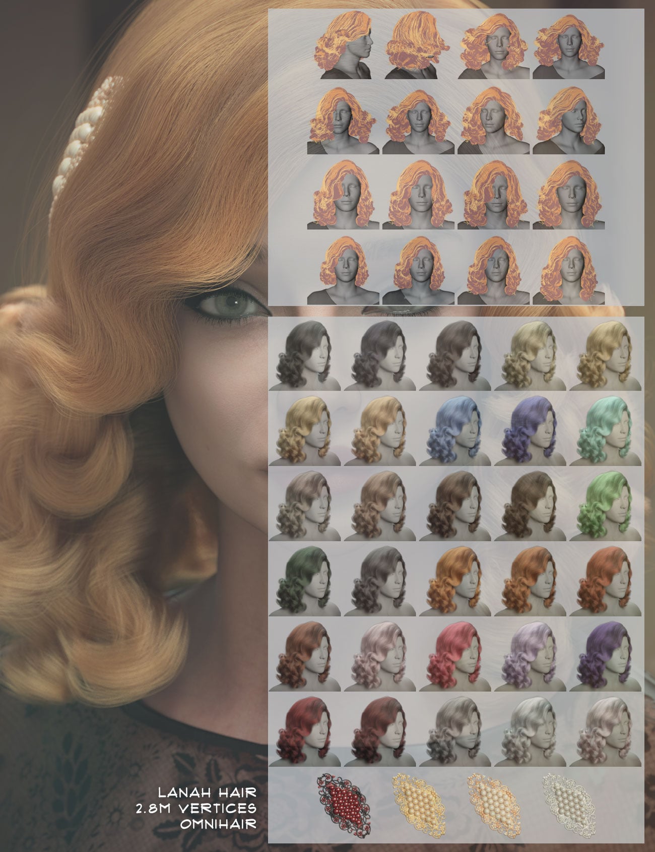 dForce Lanah Hair for Genesis 9 | Daz 3D