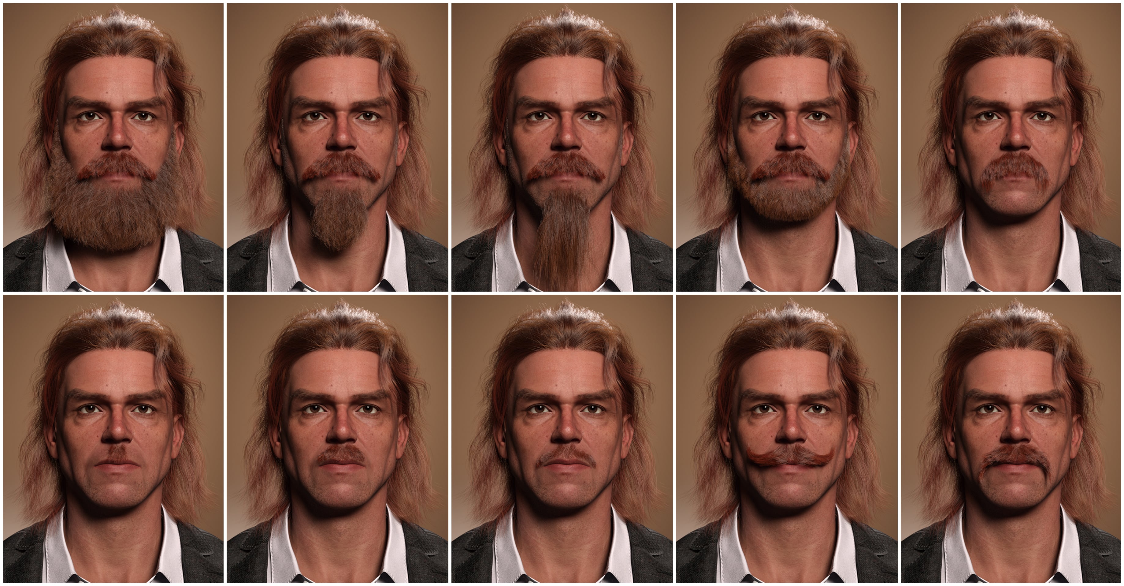 dForce FE Beards Of All Shapes for Genesis 9 | Daz 3D