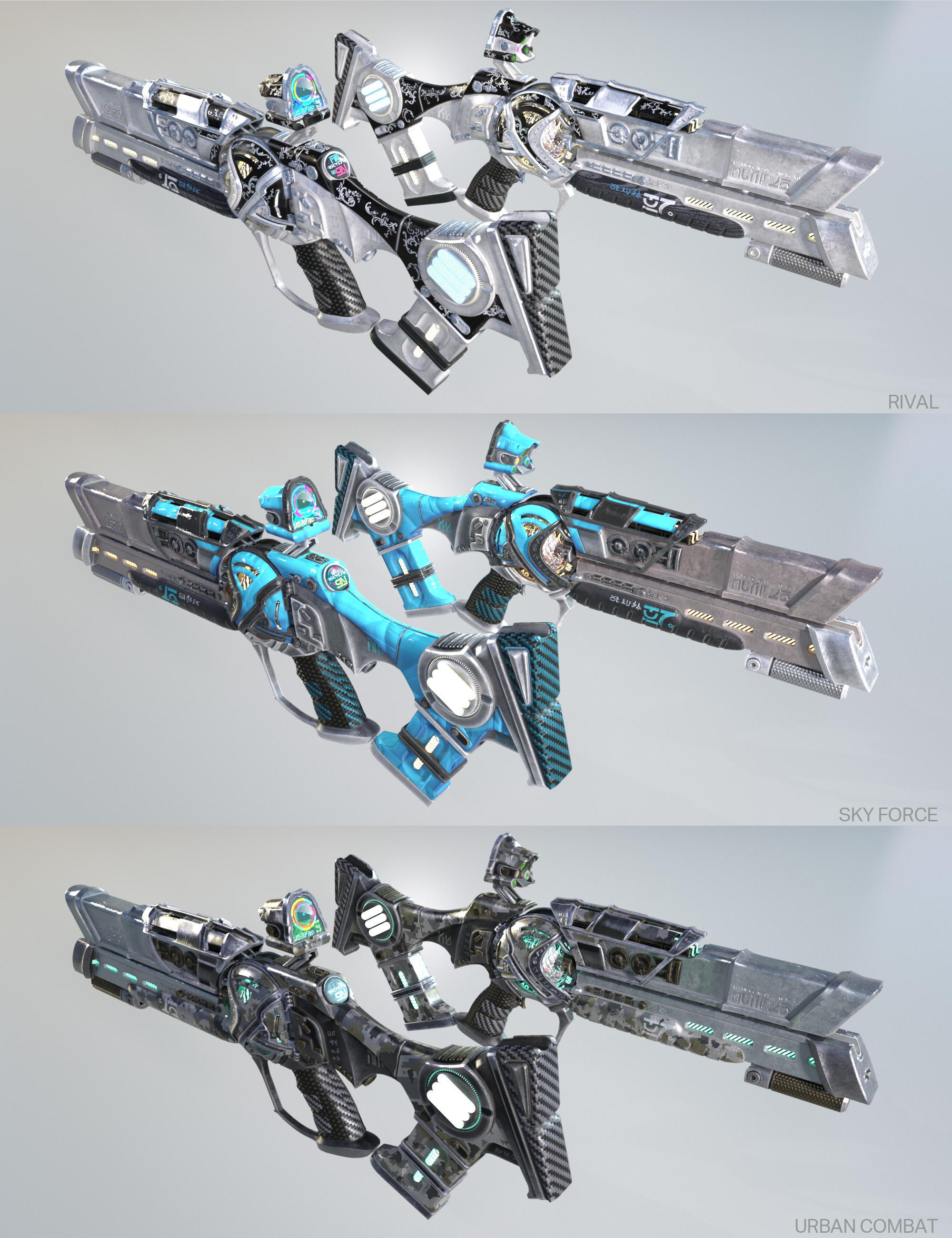 Extra Textures for Alien Assault Rifle | Daz 3D