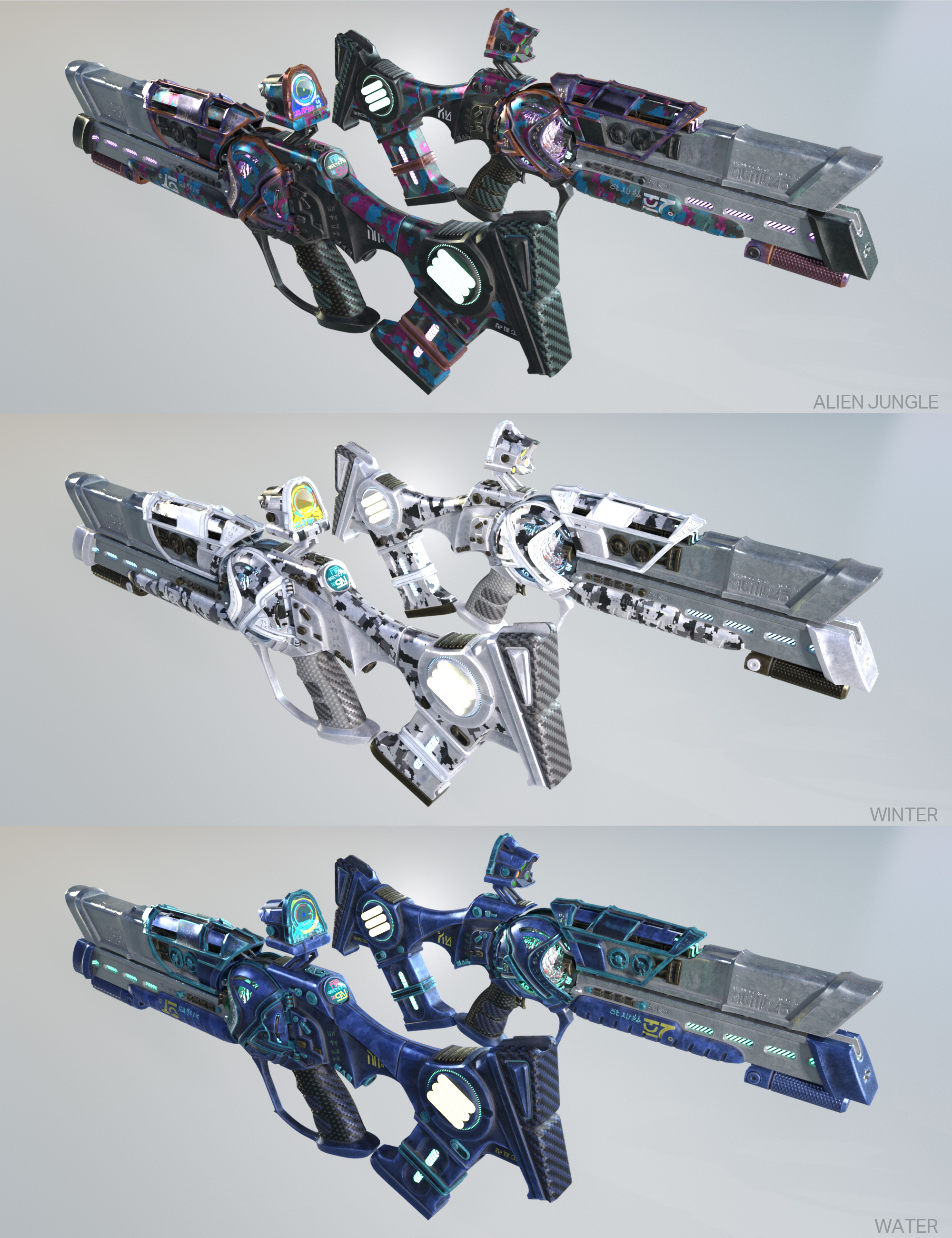 Extra Textures for Alien Assault Rifle | Daz 3D
