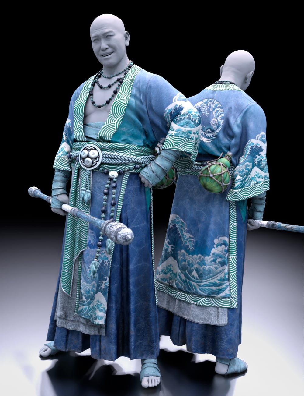 Four Elements: Texture Expansion for Wise Monk HD | Daz 3D