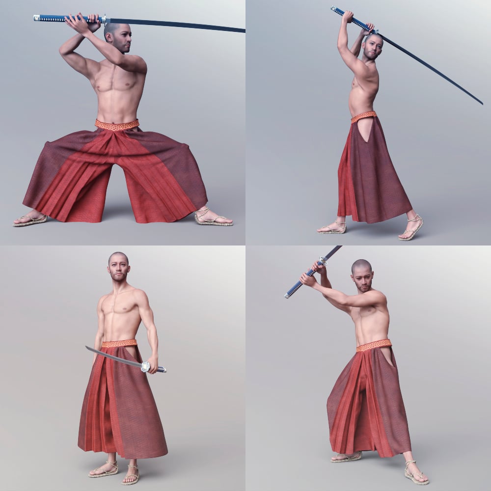 AC Poses of Samurai Warriors for Genesis 9 | Daz 3D