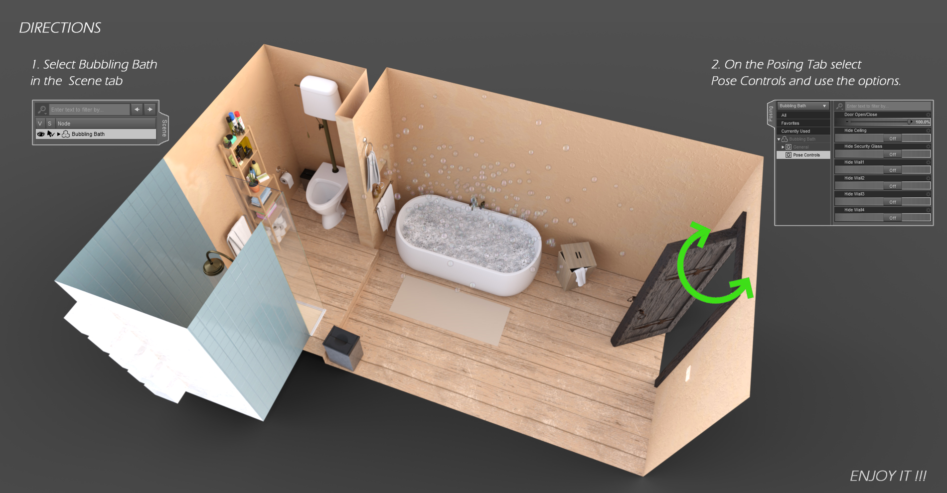 Bubbling Bath Bathroom | Daz 3D