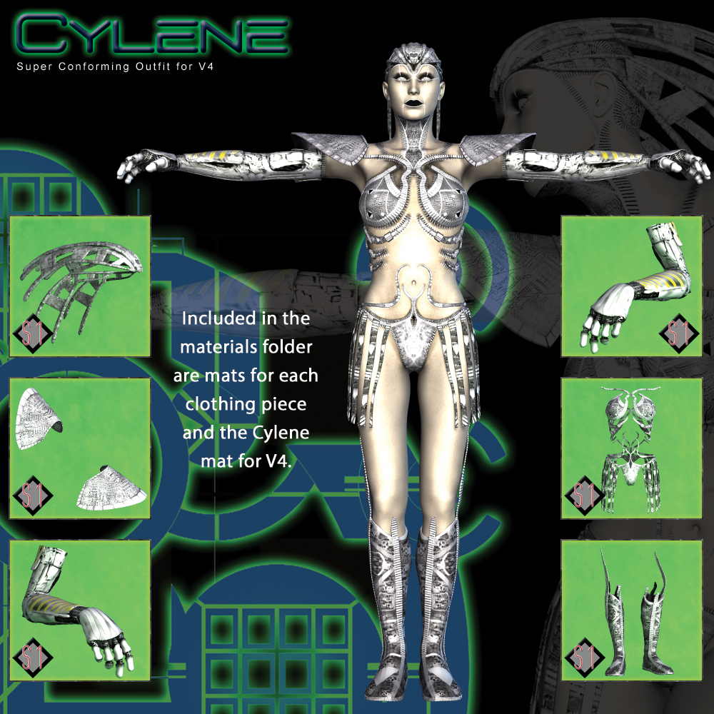 Cylene: Cyborg for V4 | Daz 3D