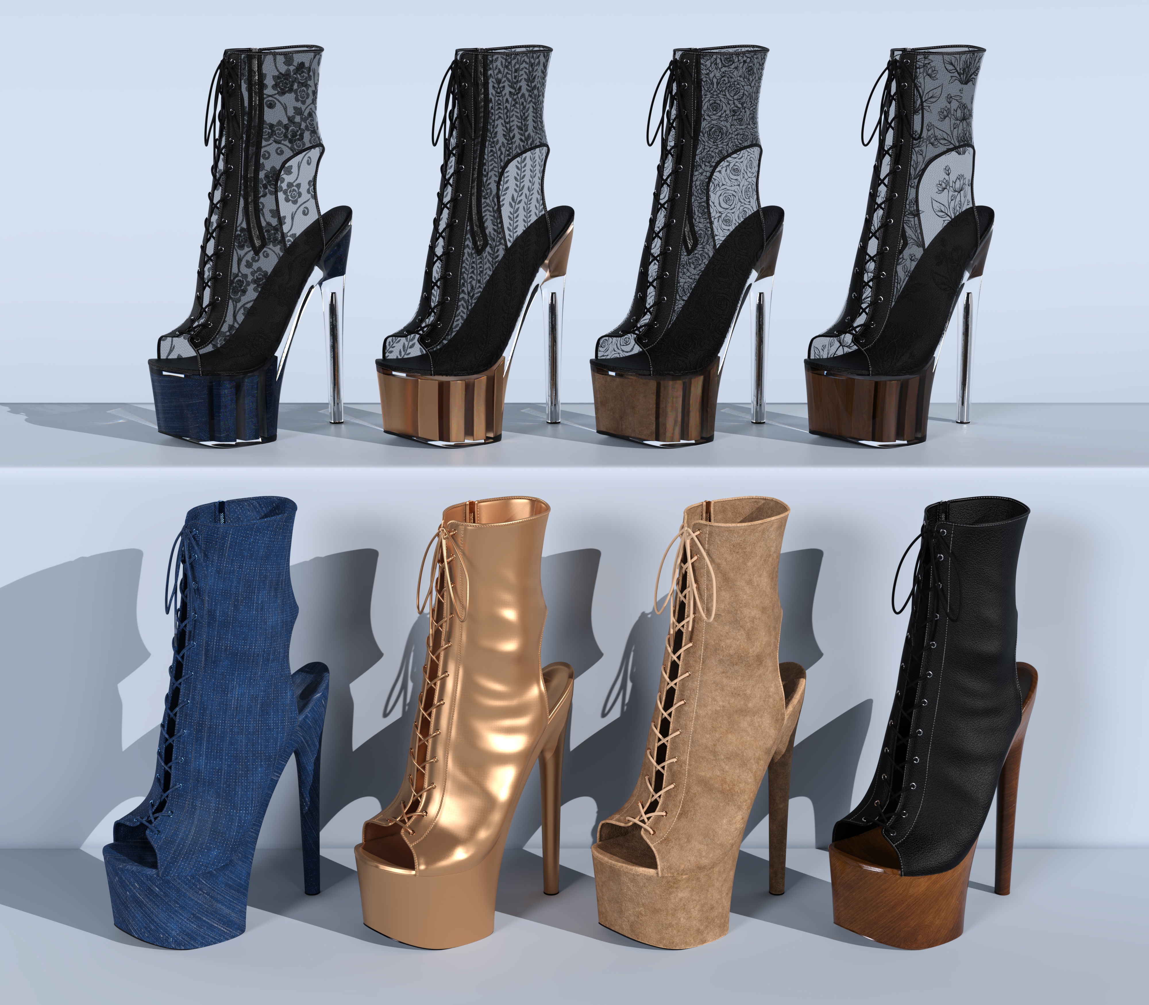Textras For CW Ruby High Heels | Daz 3D